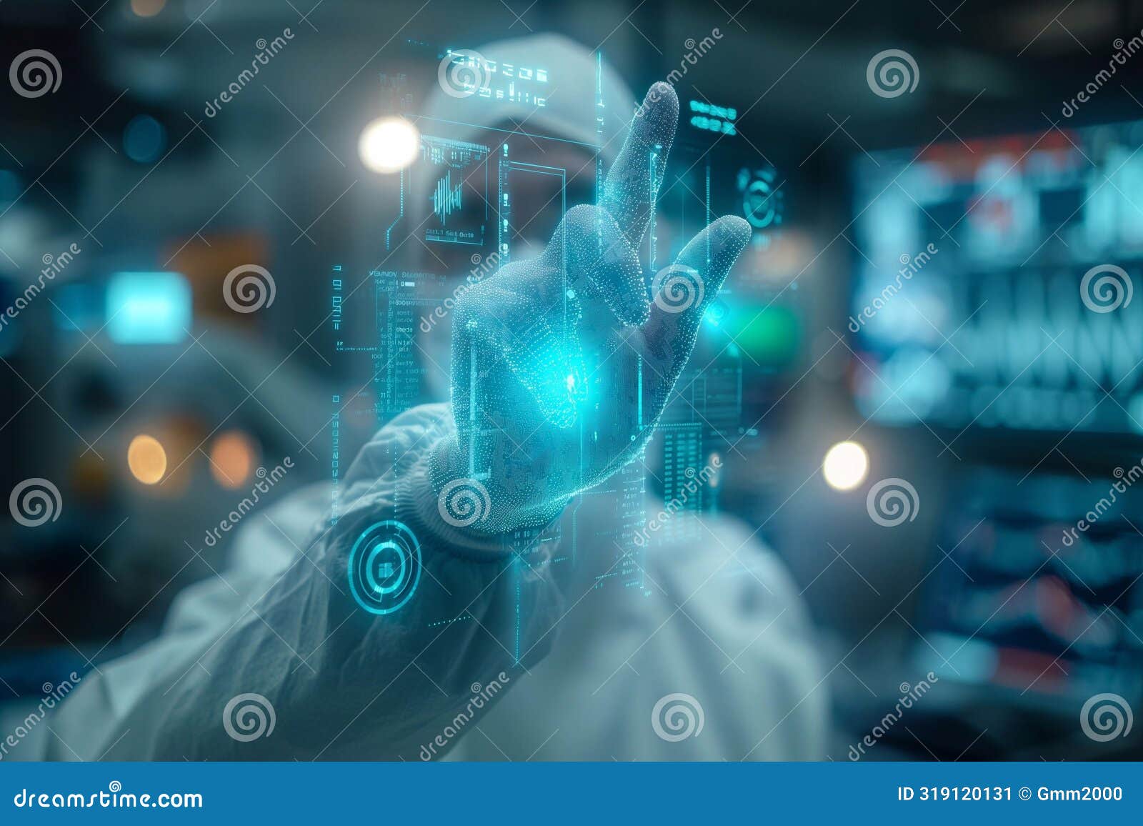 Doctor Using Advanced Medical Hologram Technology Data Generative Ai ...