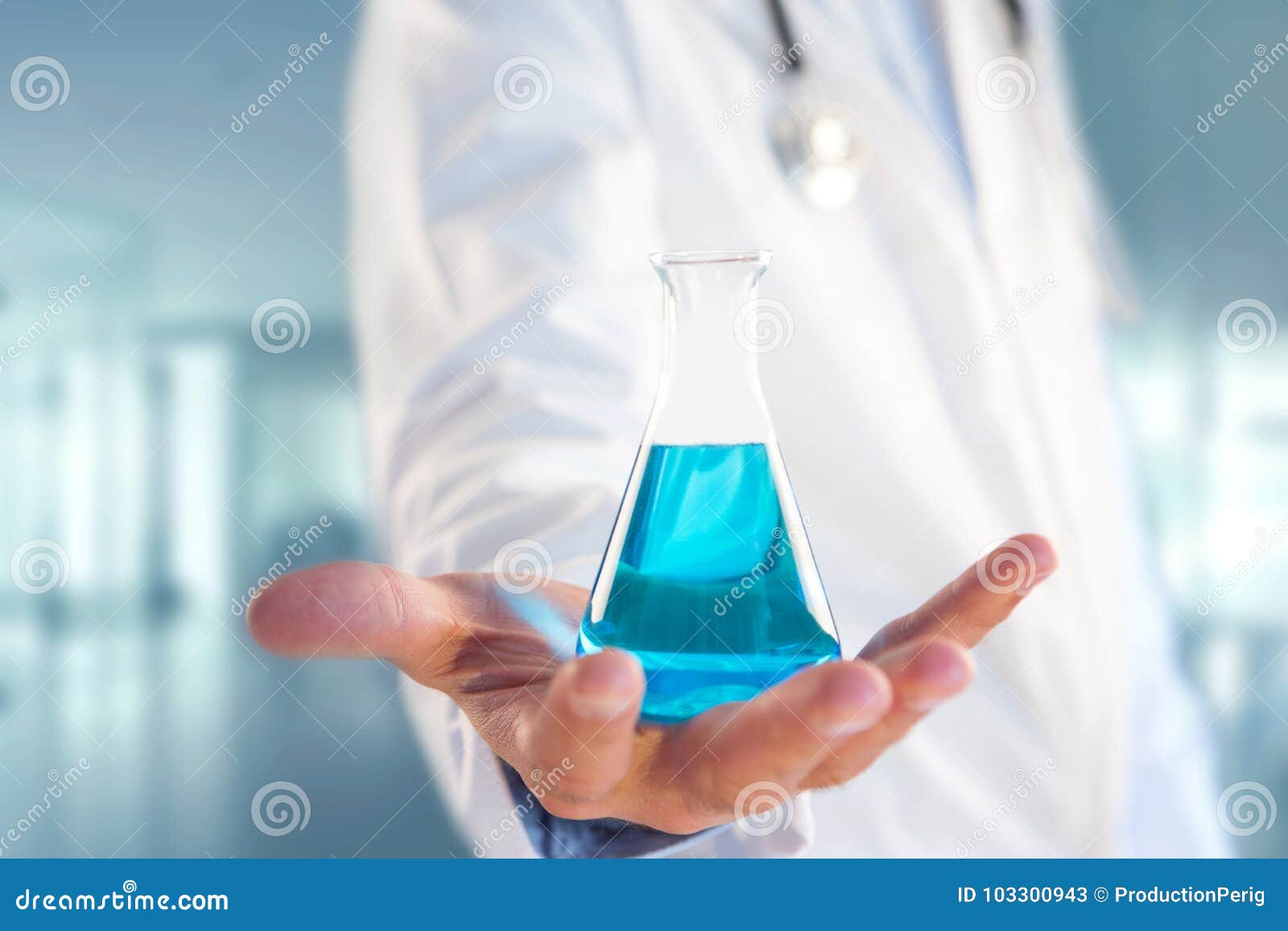 Doctor Using Flask at the Hospital Stock Image - Image of smart, adult ...