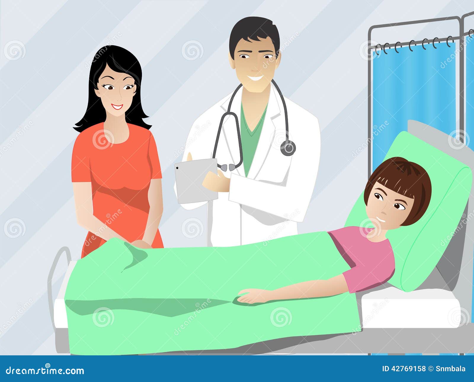 Doctor Using Ipad for Patient Education Stock Illustration ...