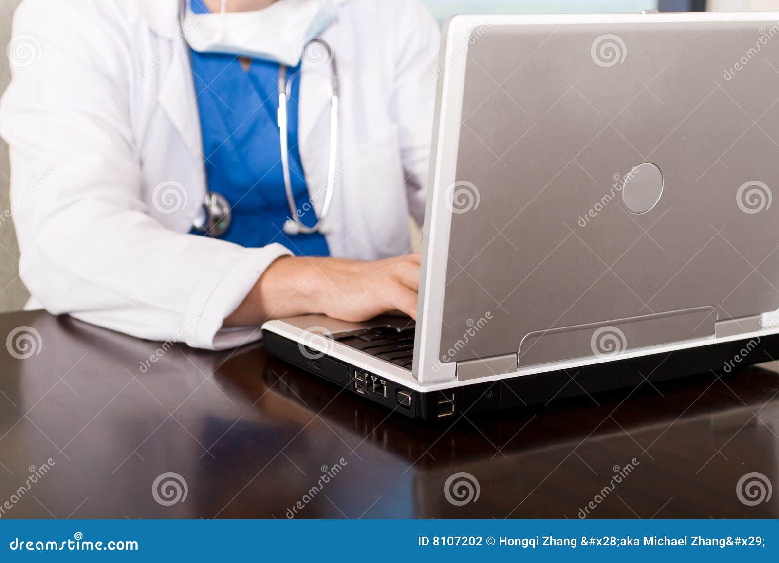 Doctor using laptop stock photo. Image of medicine, doctor - 8107202