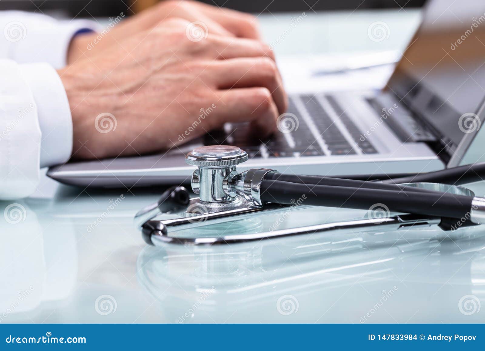 Doctor Using Laptop stock photo. Image of electric, finger - 147833984
