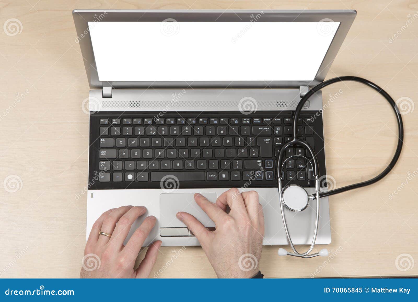 Doctor using laptop stock image. Image of coloured, acess - 70065845