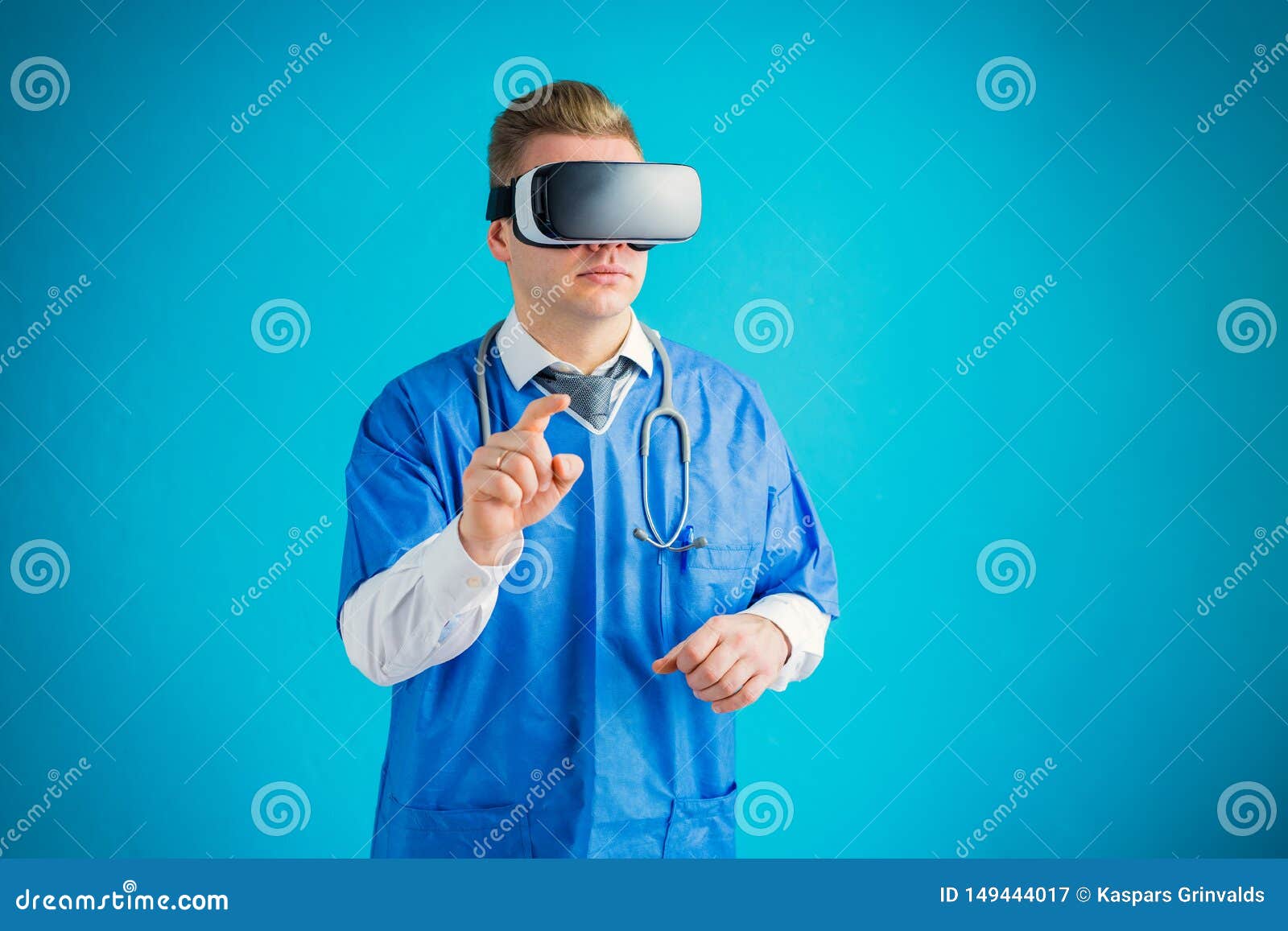 Doctor Using Medical Virtual Reality Application Stock Image - Image of ...