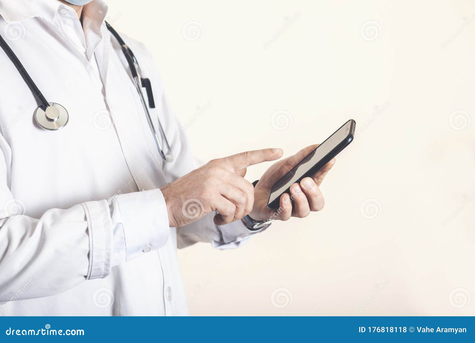 Doctor Using Mobile Phone at Hospital Stock Photo - Image of work ...