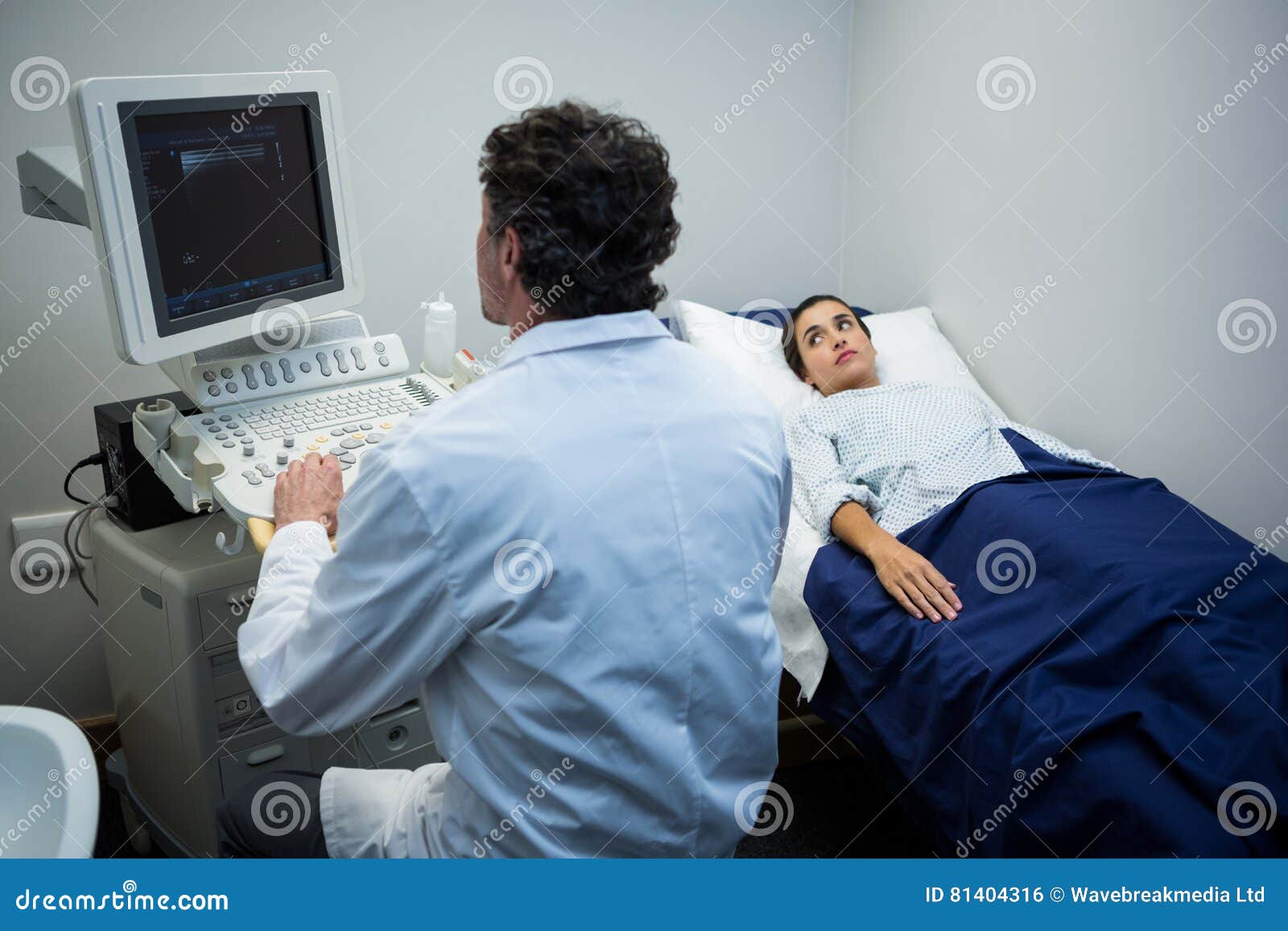 Doctor Using Sonography Machine Stock Photo - Image of cardiologist ...