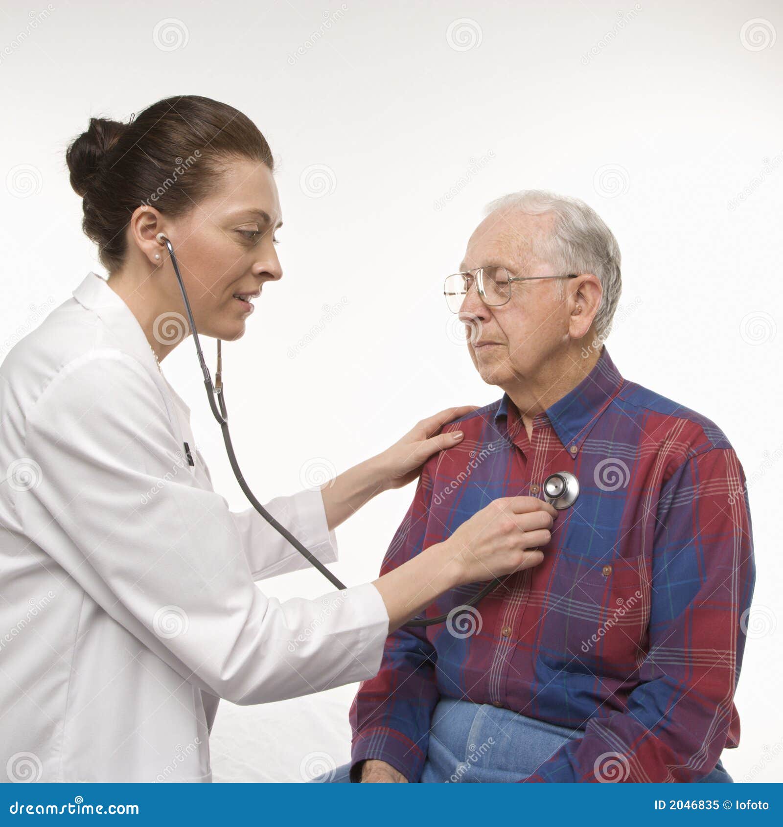 Doctor using stethescope. stock image. Image of care, colour - 2046835