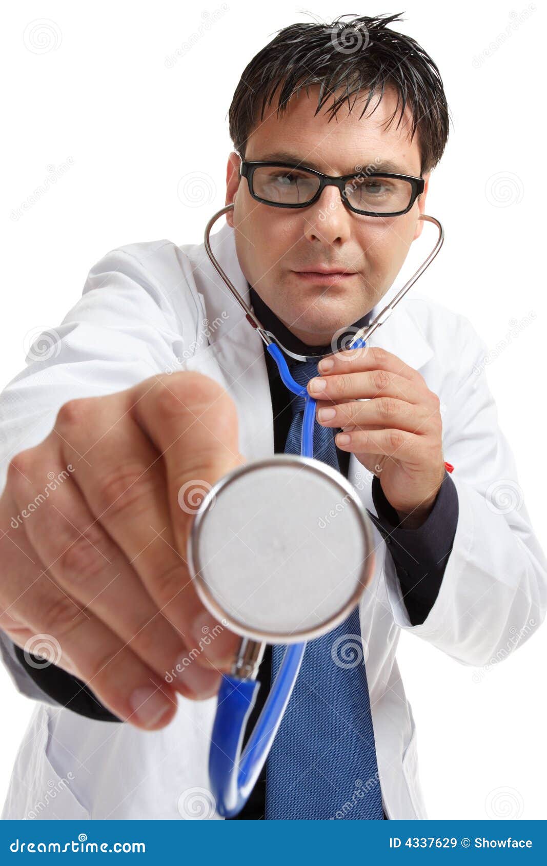 Doctor using stethoscope stock image. Image of chestpiece - 4337629