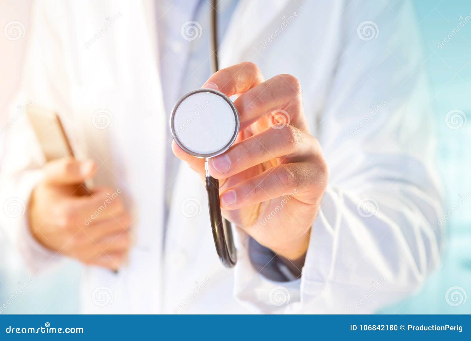 Doctor Using Stethoscope at the Hospital Stock Photo - Image of suit ...