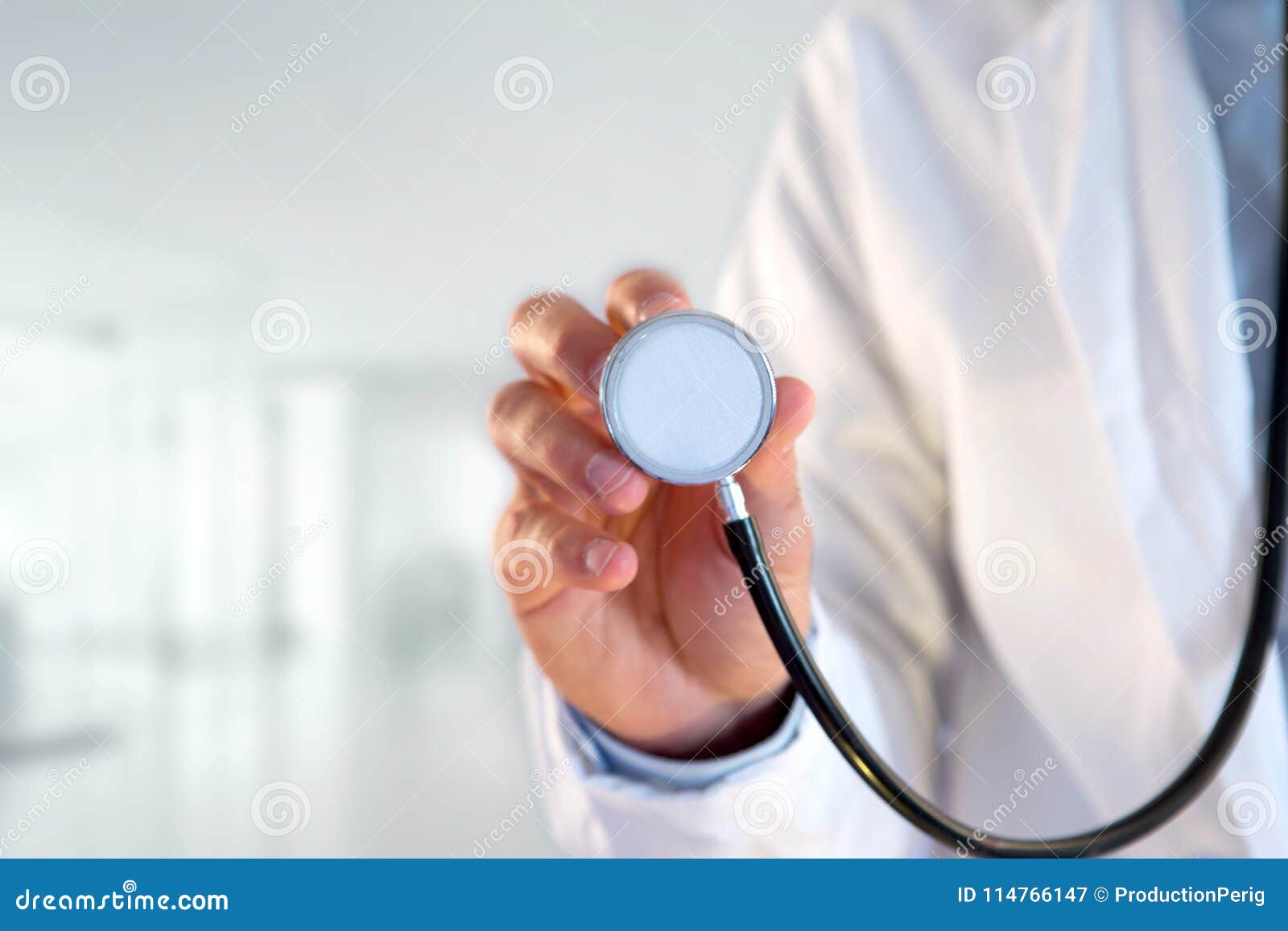 Doctor Using Stethoscope at the Hospital Stock Image - Image of smart ...