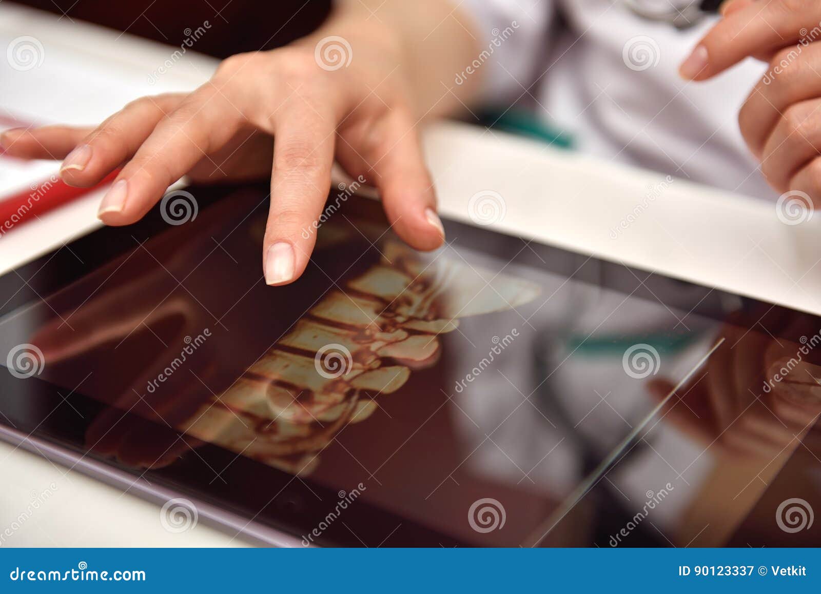 Doctor Using Tablet with X-ray Stock Image - Image of health ...