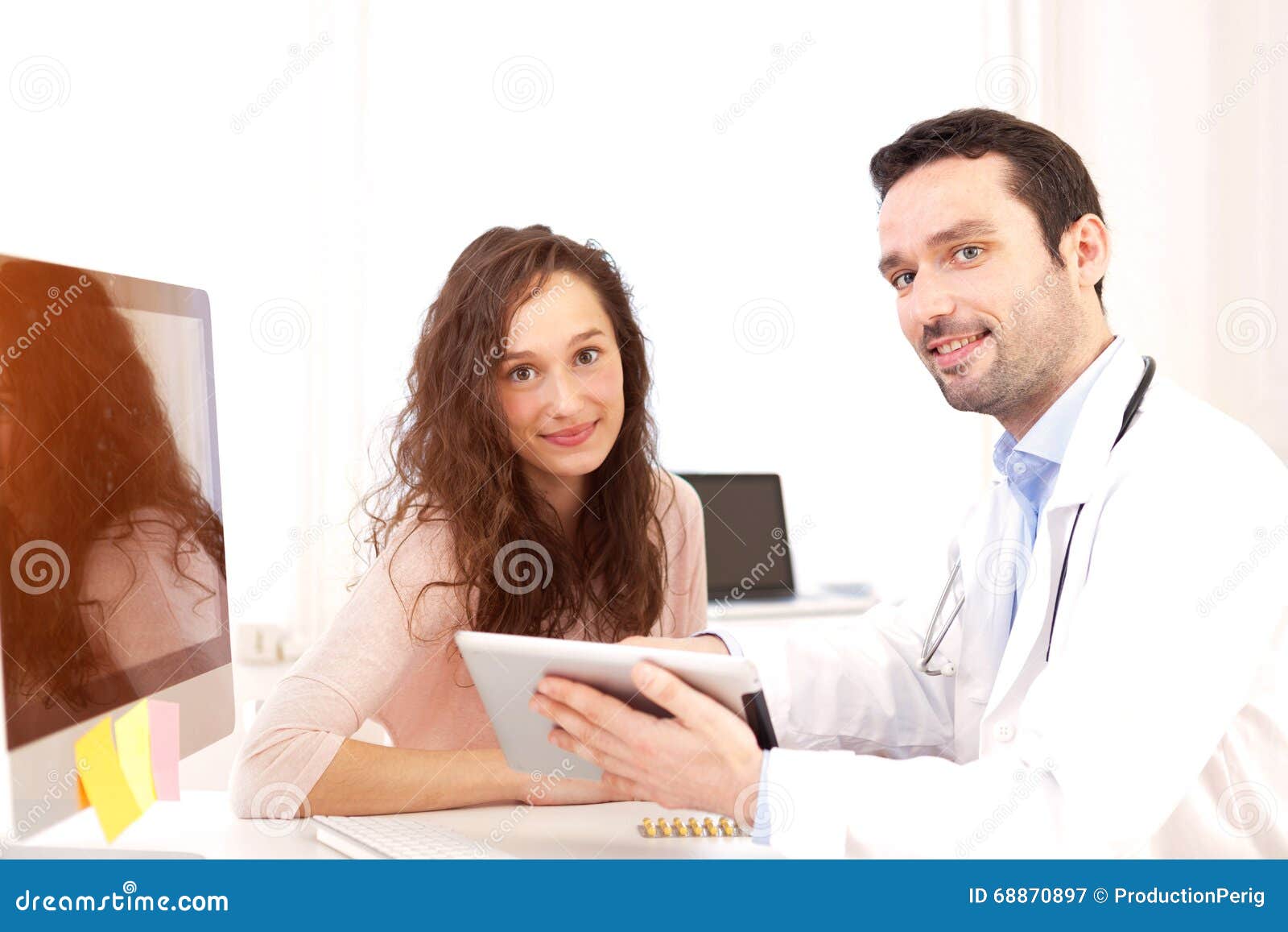 Doctor Using Tablet To Inform Patient Stock Image - Image of tablet ...