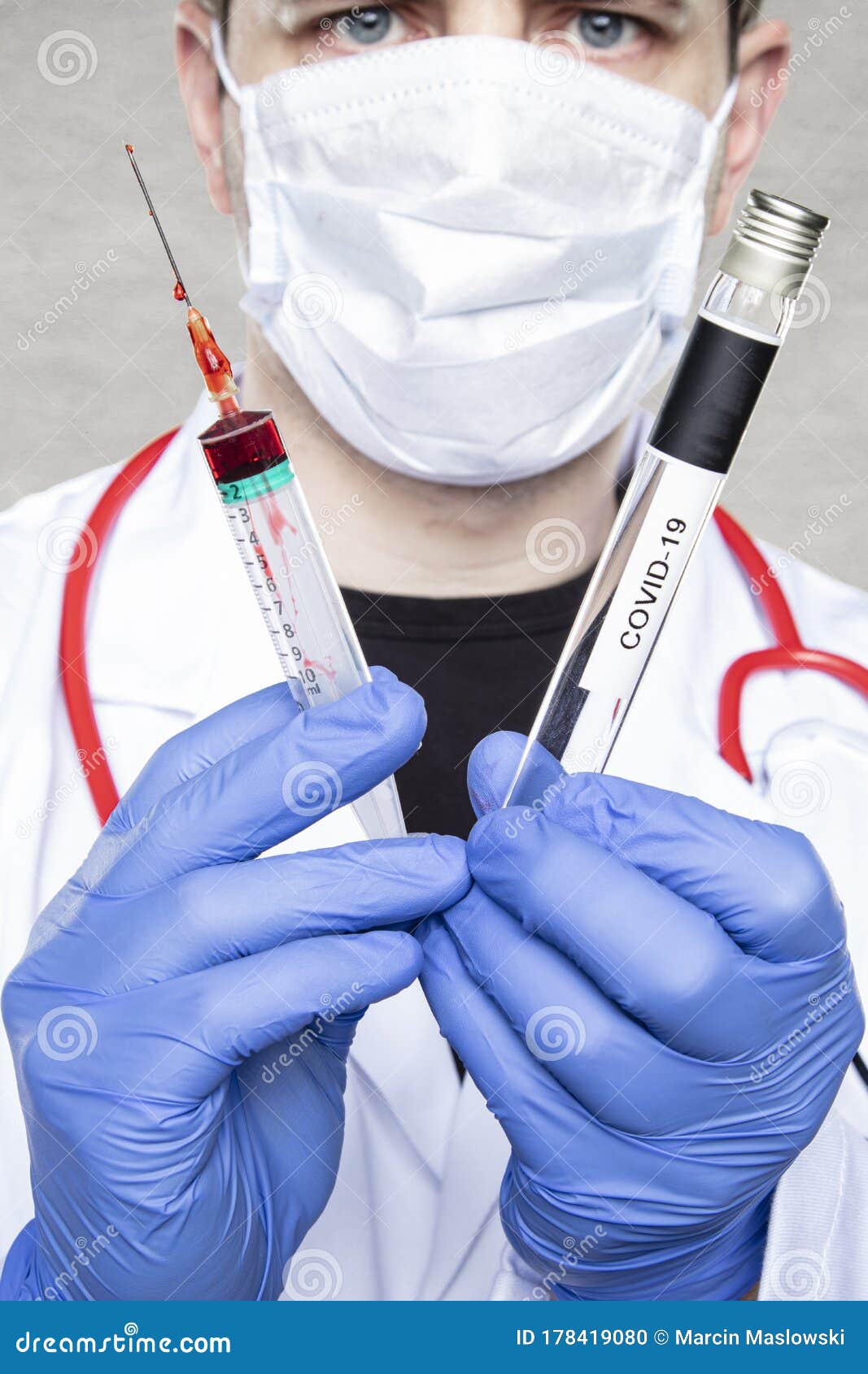 Doctor with Vaccine for Diseases, Syringe in Hand Stock Photo - Image ...