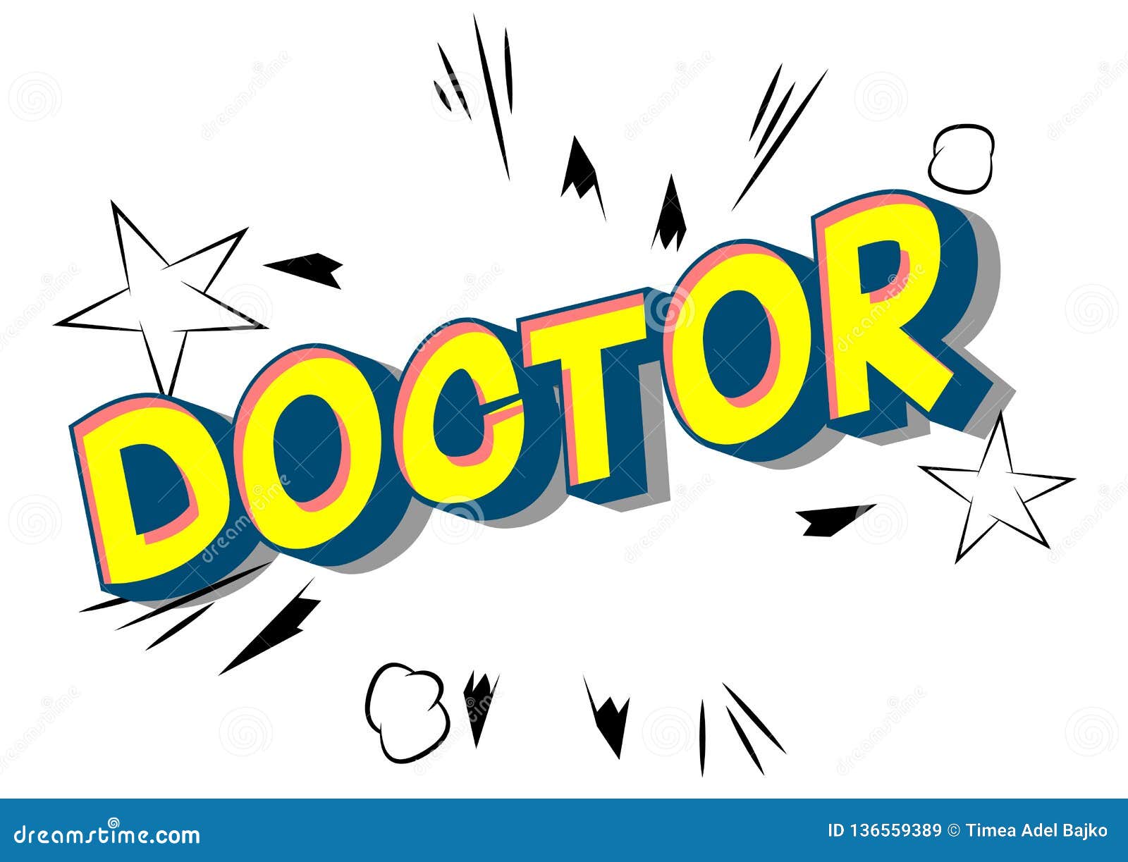 Doctor - Comic Book Style Phrase. Stock Vector - Illustration of ...