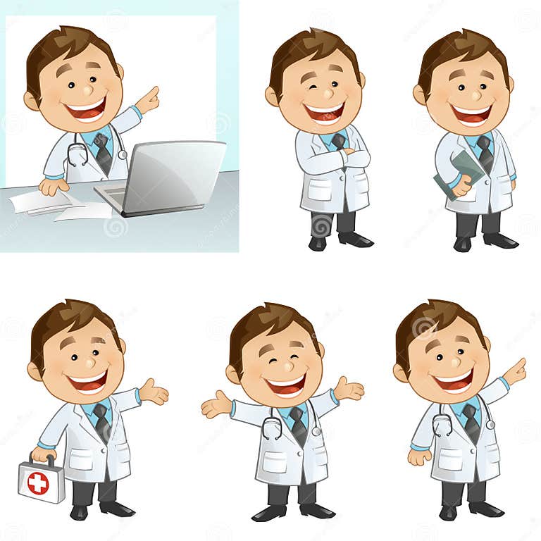Doctor stock vector. Illustration of cheerful, busy, isolated - 66654228
