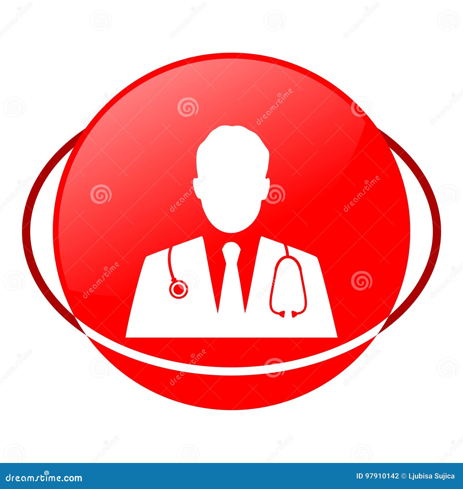 Doctor Vector Illustration, Red Icon Stock Vector - Illustration of ...