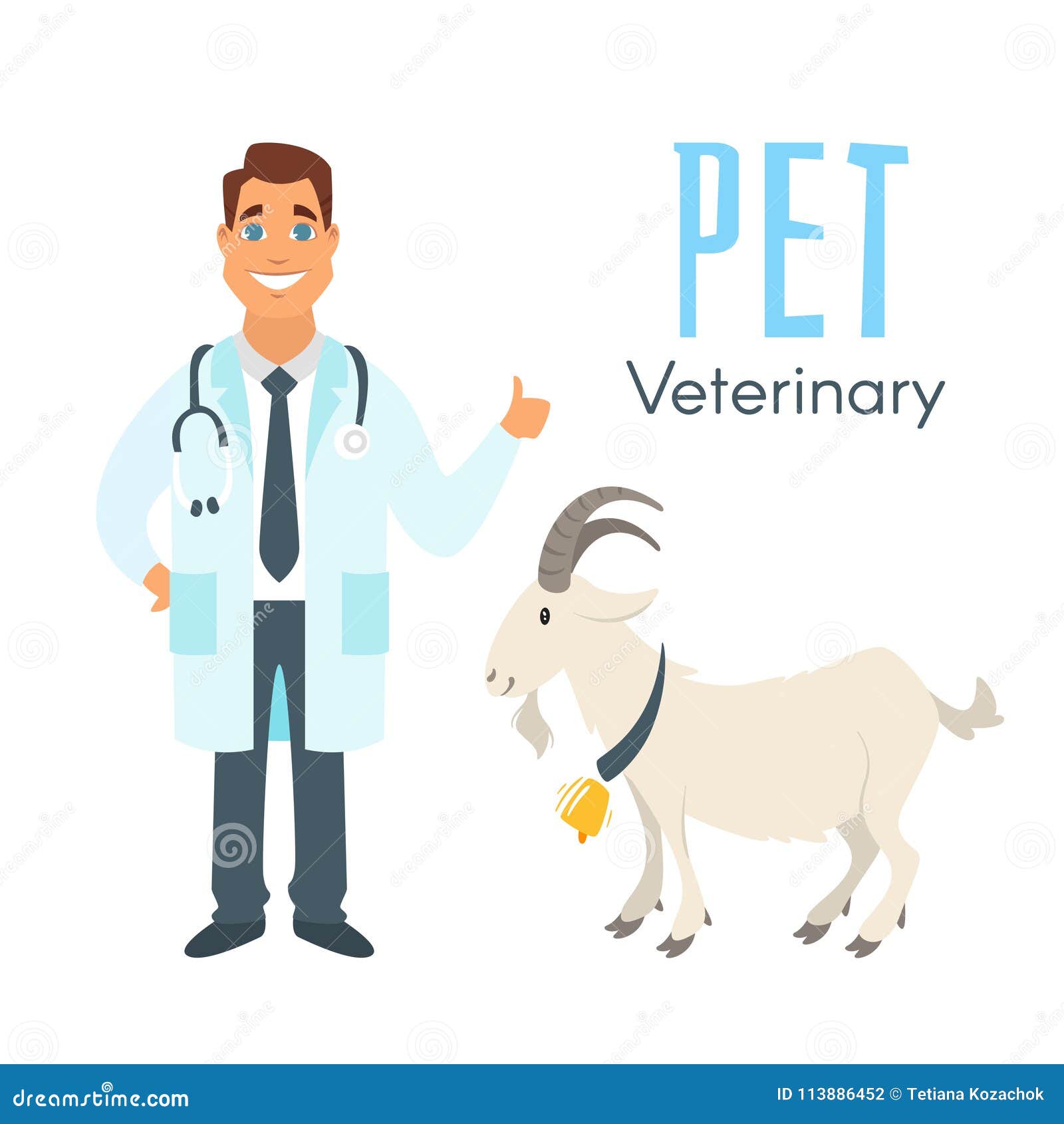 Doctor Veterinario Con La Cabra Ilustración del Vector - Ilustración de ...