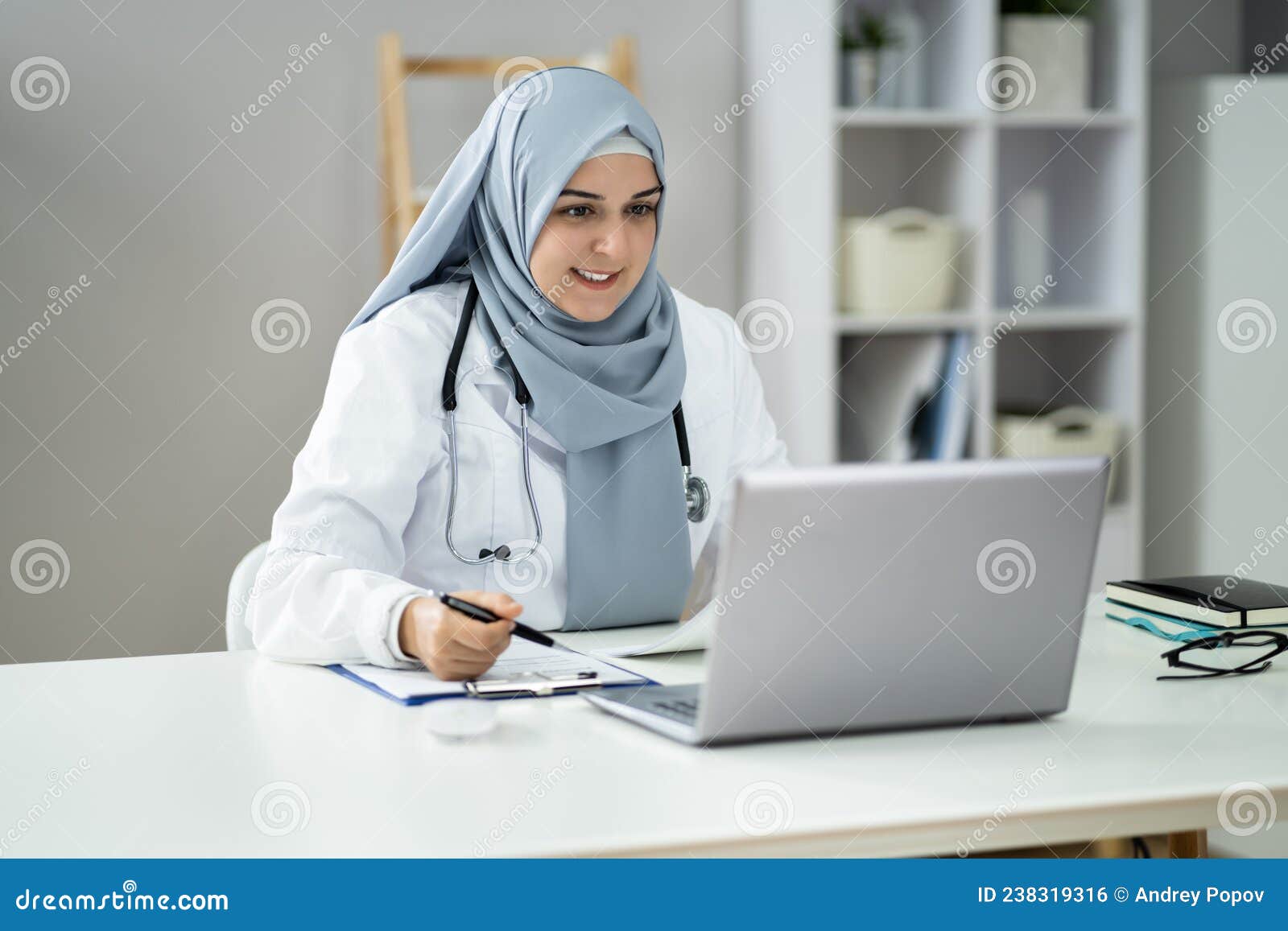 Doctor Video Conference Call. Elearning Webinar Stock Photo - Image of ...