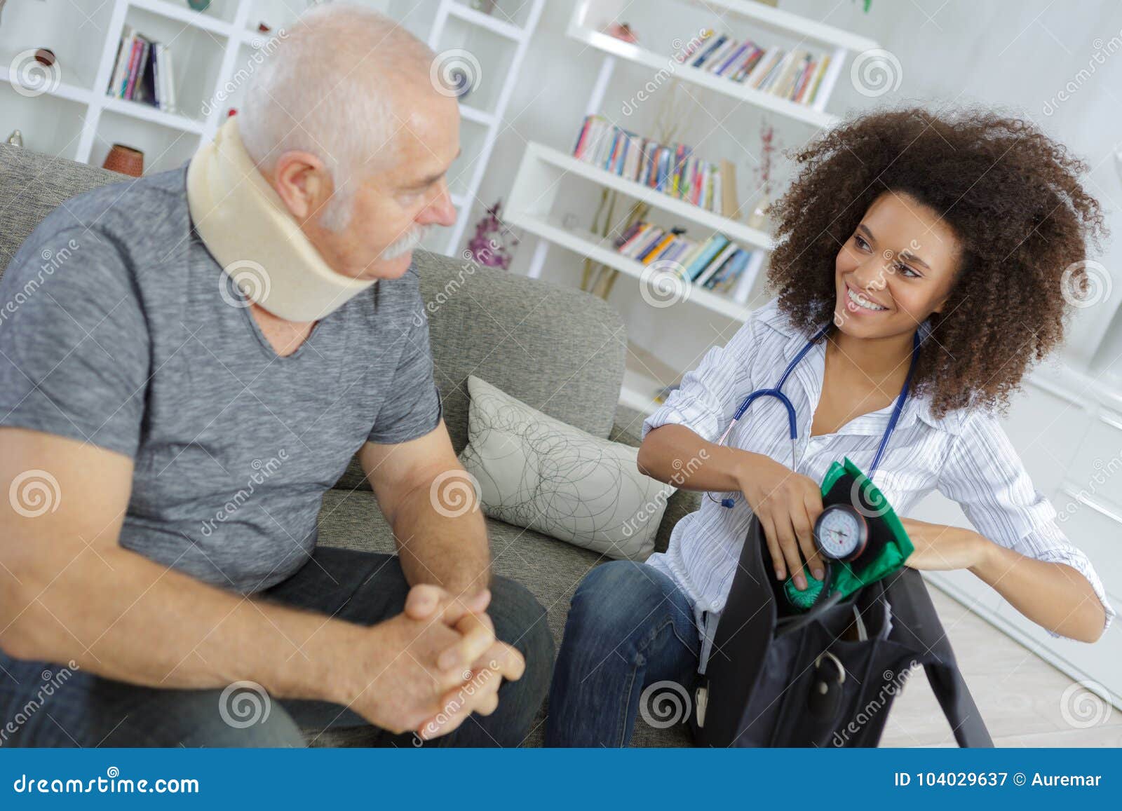 Doctor Visit To Elderly Patient Stock Image - Image of medical ...
