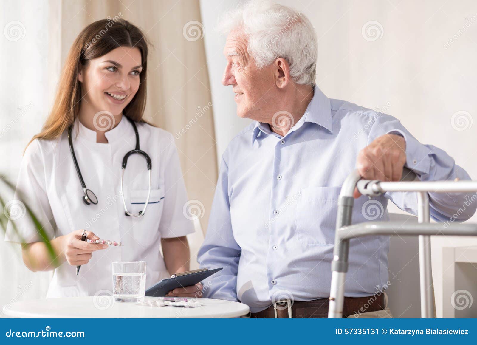 Doctor Visiting Patient at Home Stock Image - Image of retirement ...