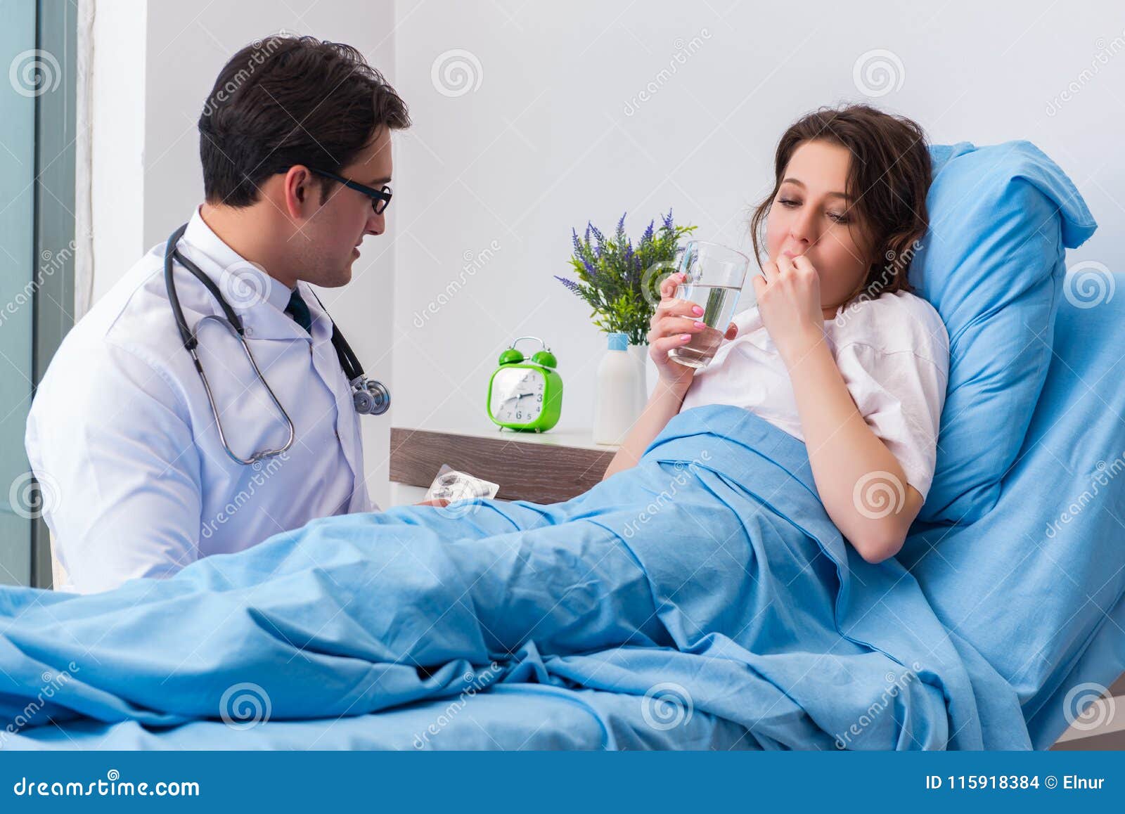 The Doctor Visiting Patient in Hospital Room Stock Photo - Image of ...