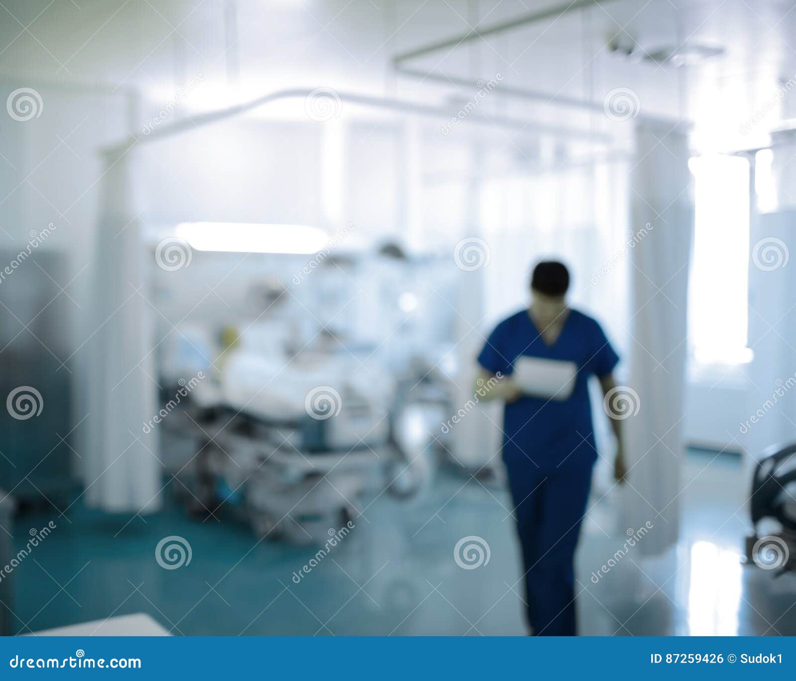 Doctor Walking in the ICU, Unfocused Background Stock Photo - Image of ...