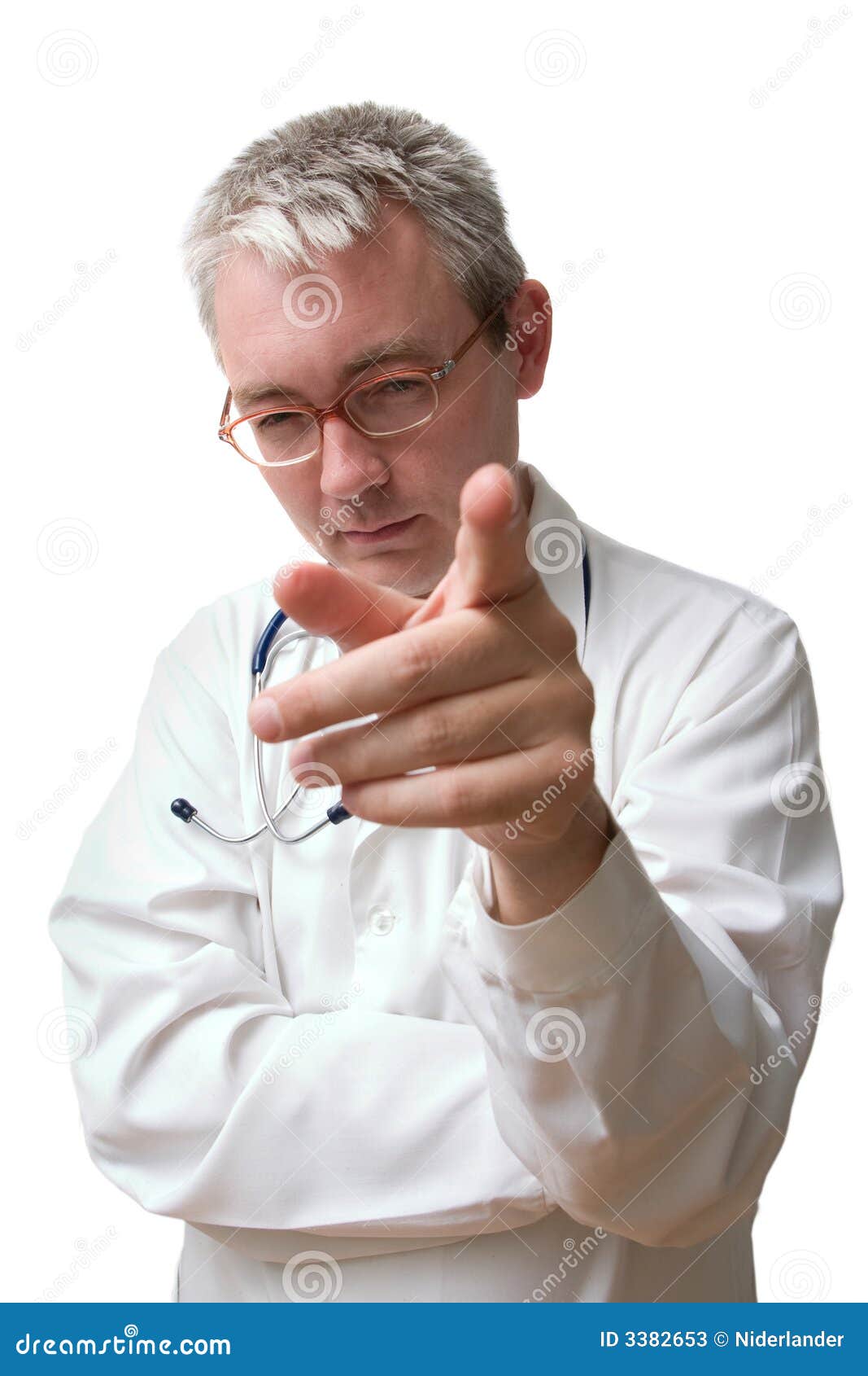 Doctor is warning stock image. Image of pensive, adult - 3382653