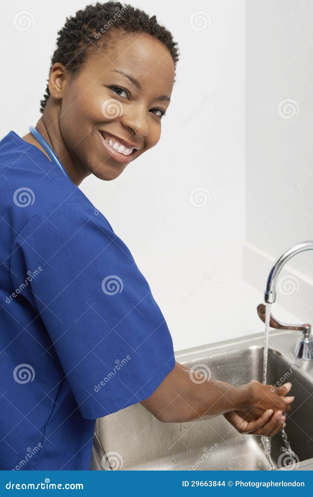 Doctor Washing Hands in Basin Stock Photo - Image of hygienic, female ...