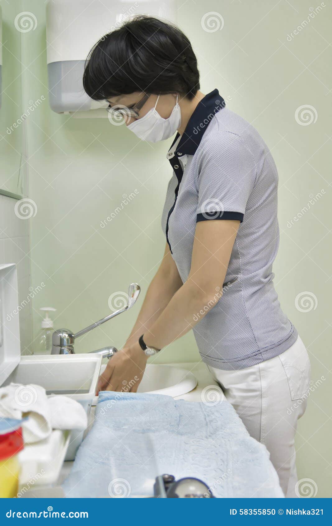 Doctor washing hands stock photo. Image of care, wash - 58355850