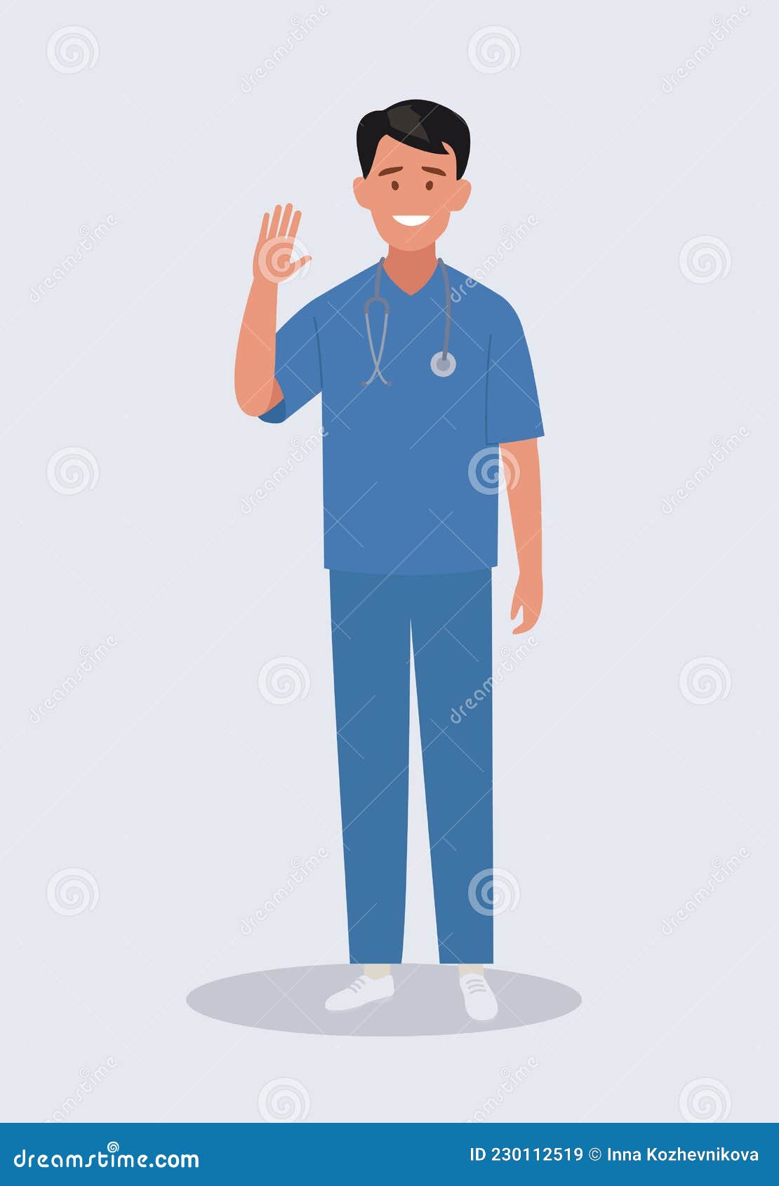 The Doctor Waves His Hand. Vector Illustration Stock Vector ...