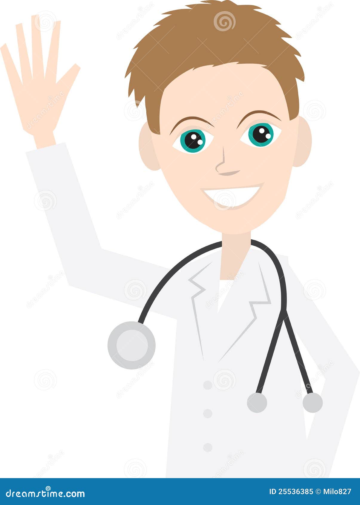Doctor Waving stock vector. Illustration of medical, specialist - 25536385