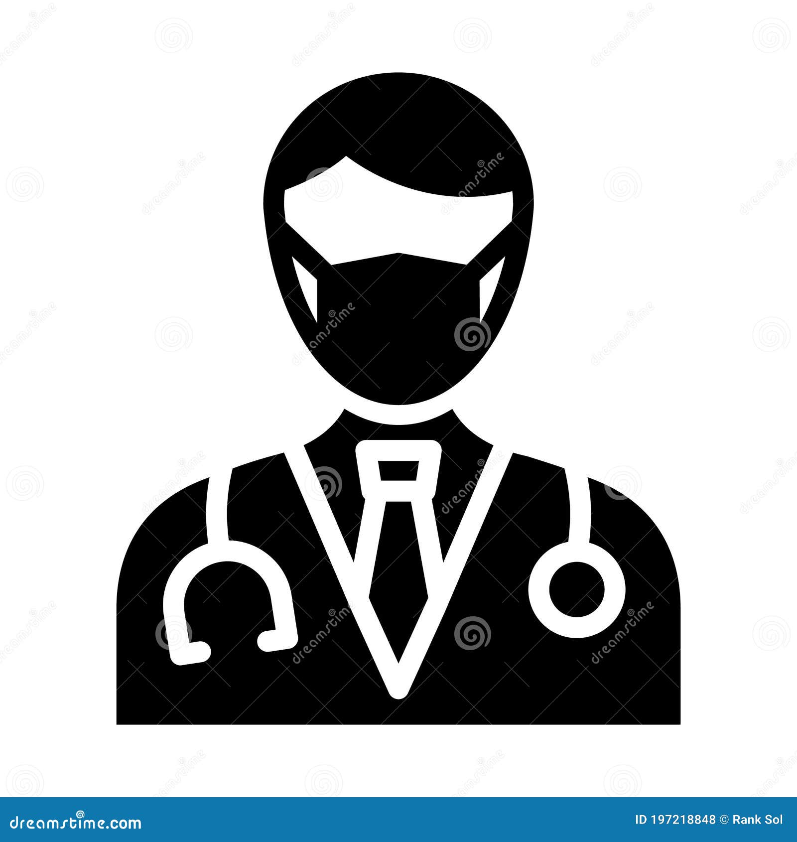 Doctor Wearing Mask Vector Icon Which Can Easily Modify or Edit Stock ...