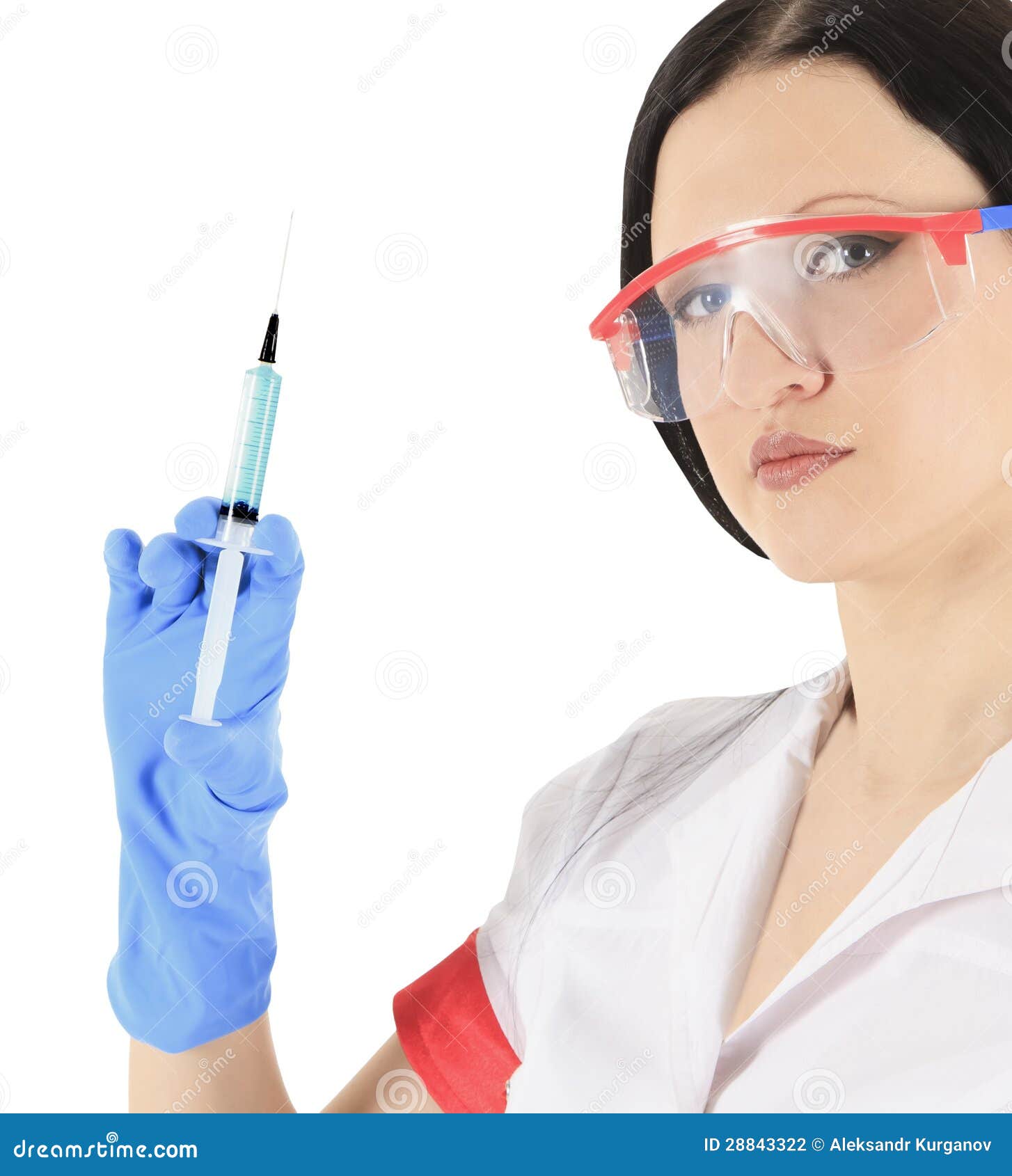 Doctor Wearing a Protective Glasses with Syringe Stock Photo - Image of ...