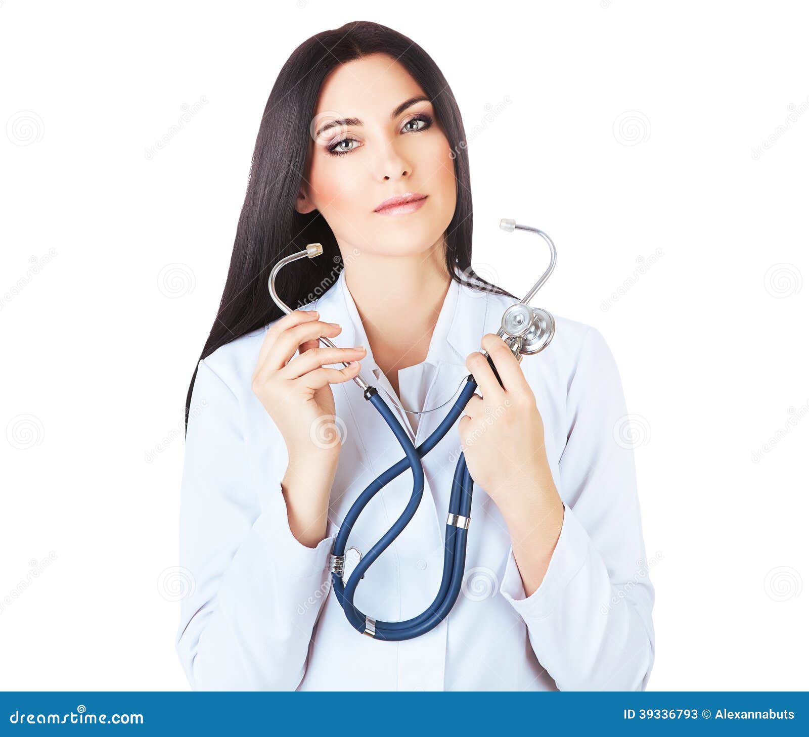 Doctor wearing stethoscope stock image. Image of female - 39336793