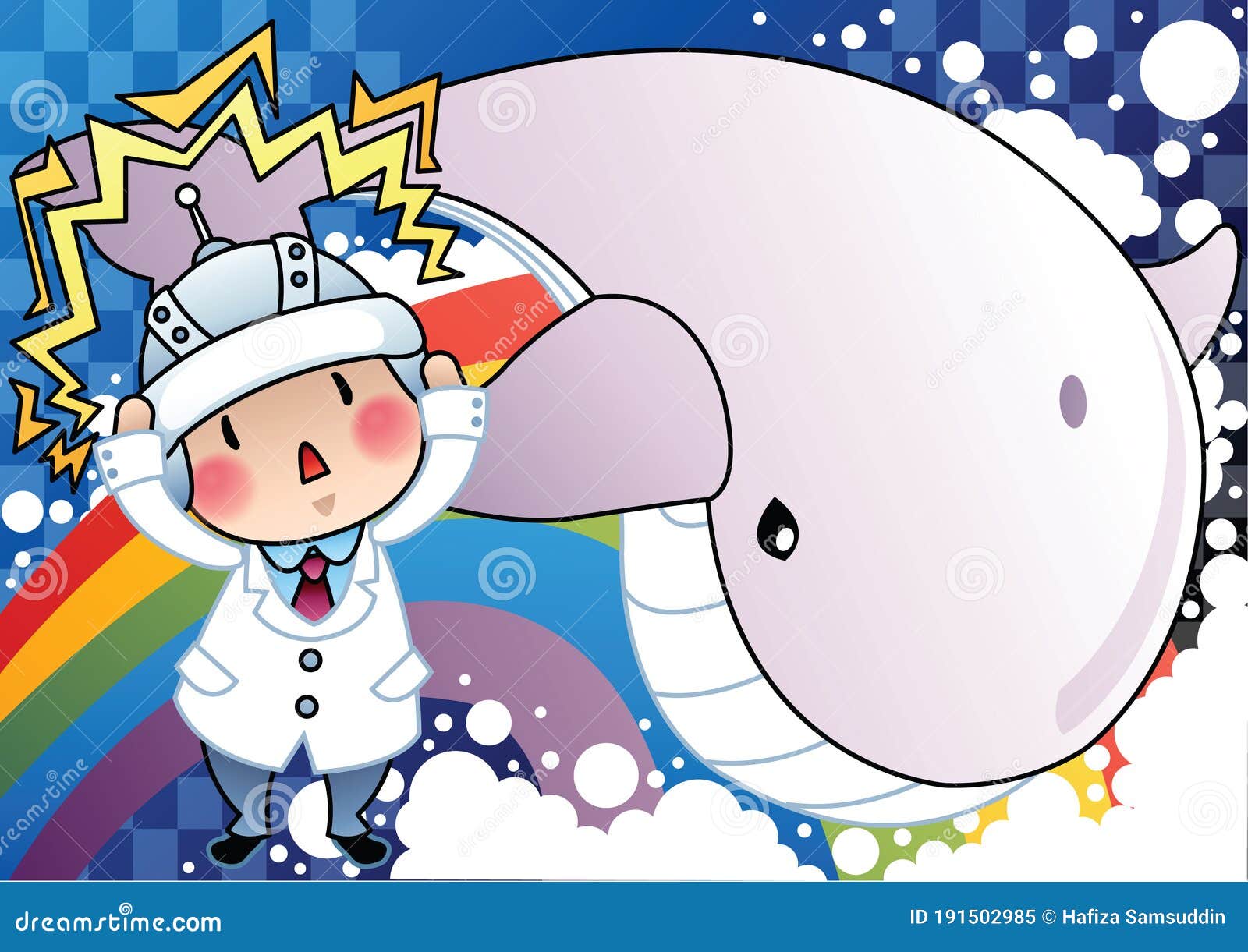 Doctor with Whale. Vector Illustration Decorative Design Stock Vector ...