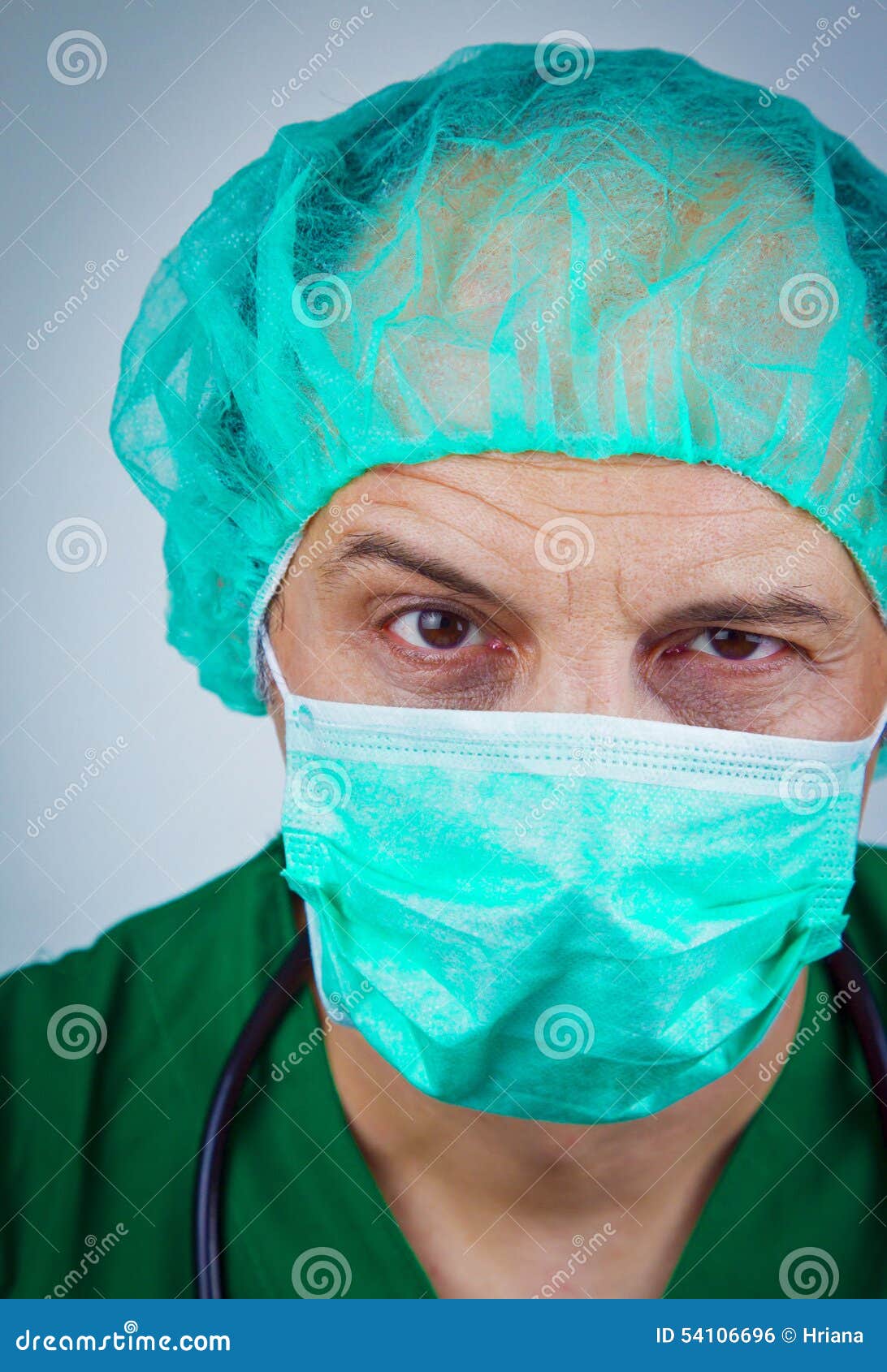 Doctor Wiith Surgical Mask and Cap Stock Photo - Image of doctor, male ...