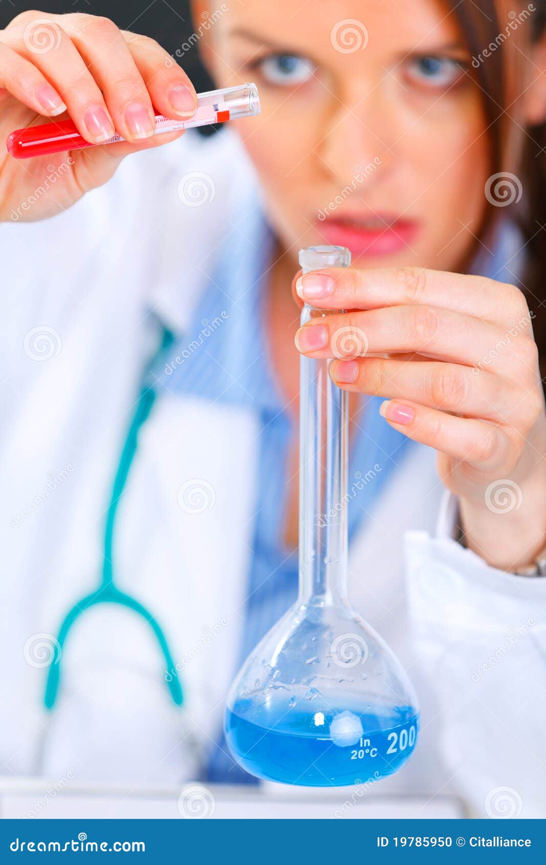 Doctor Woman Conducting Tests in Laboratory. Stock Photo - Image of ...