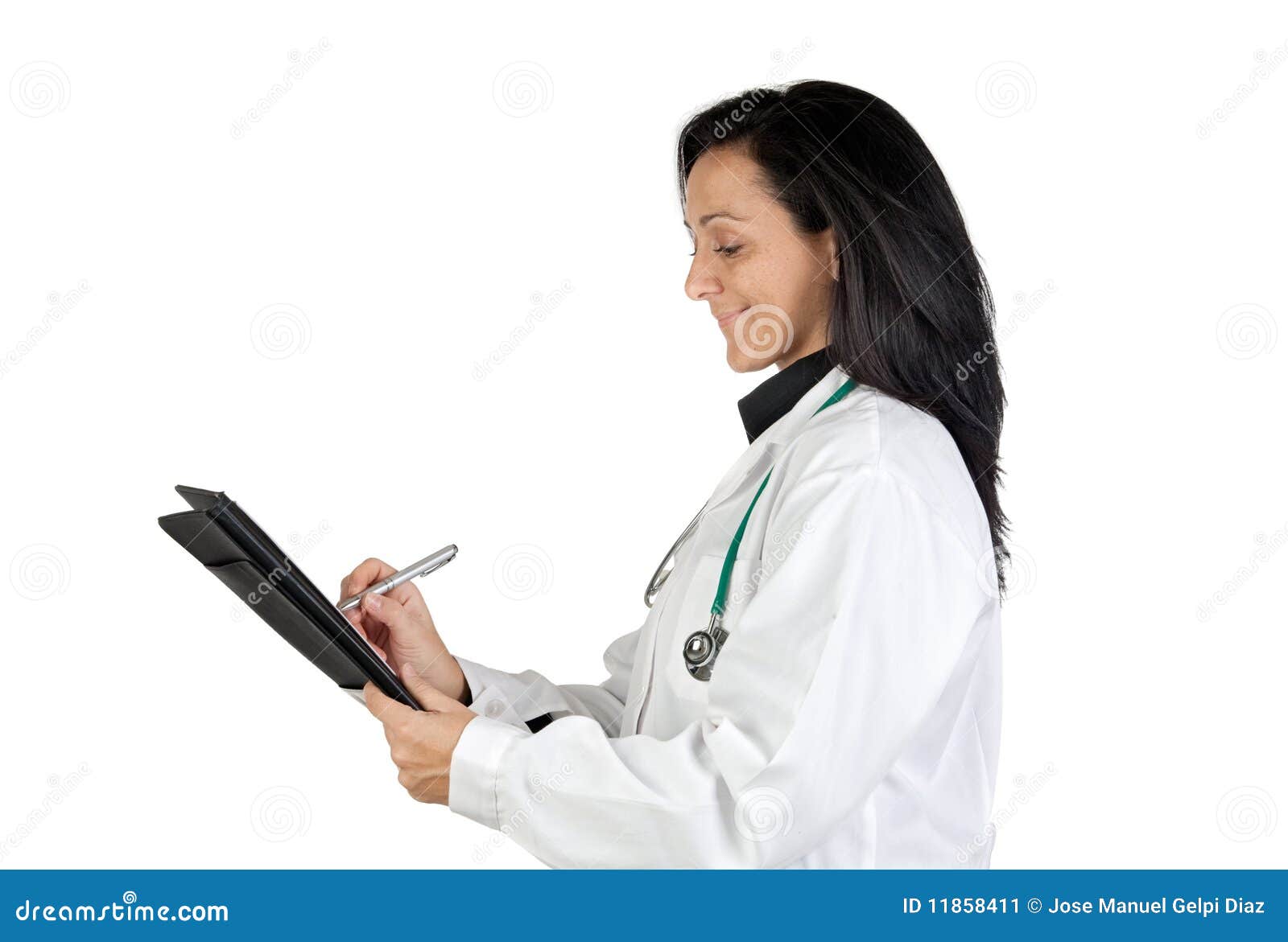 Doctor woman doing report stock image. Image of beautiful - 11858411
