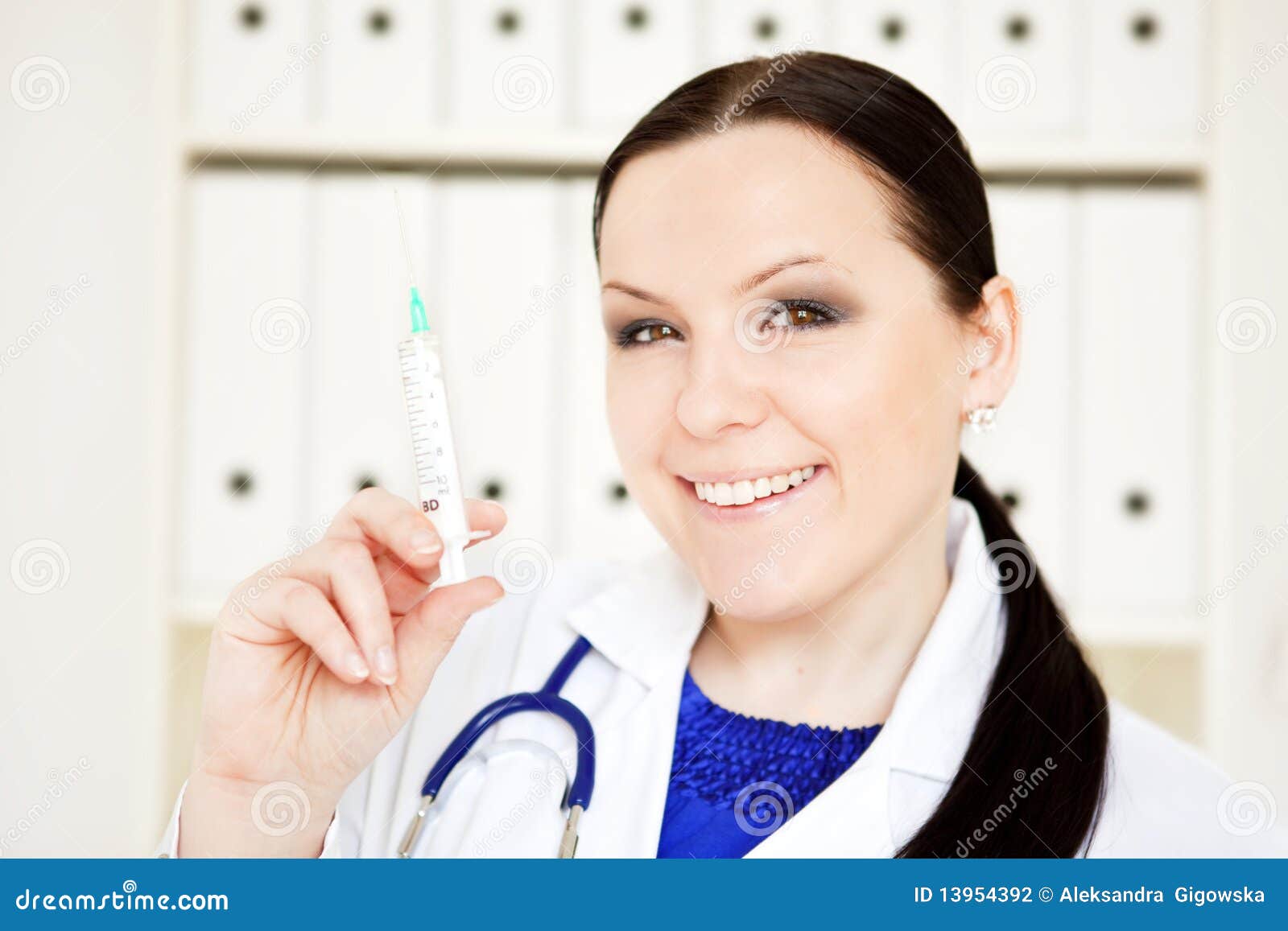 Doctor Woman Holding Syringe Stock Photo - Image of care, injection ...