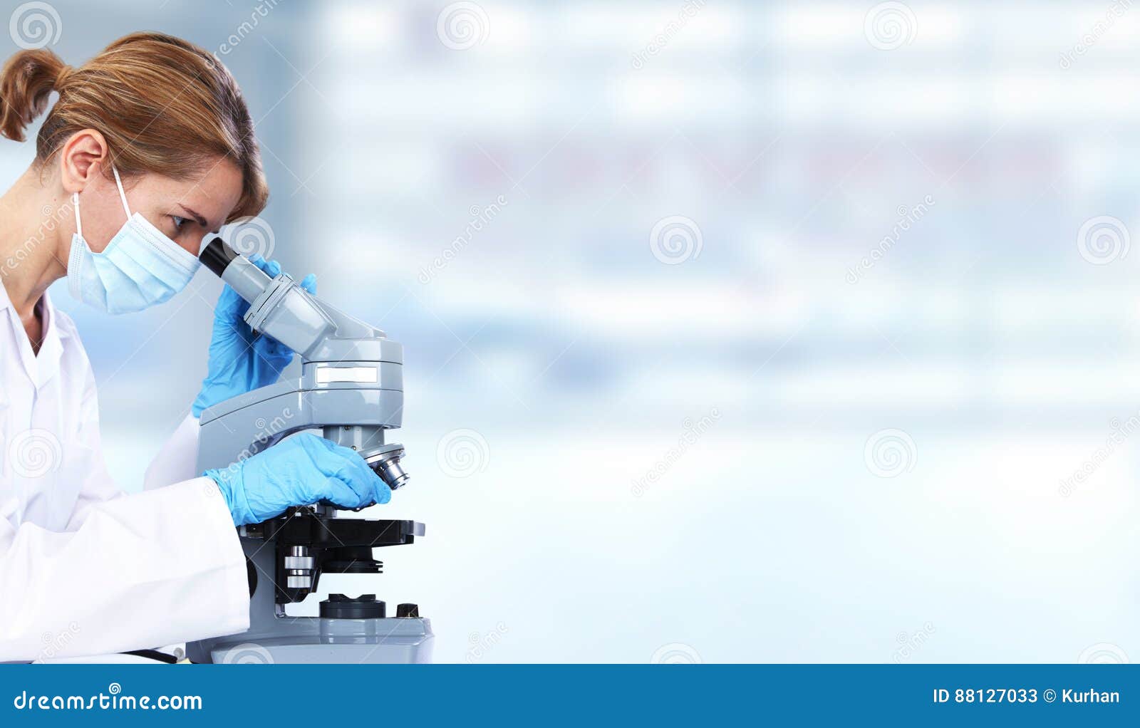 Doctor Woman with Microscope. Stock Image - Image of laboratory ...