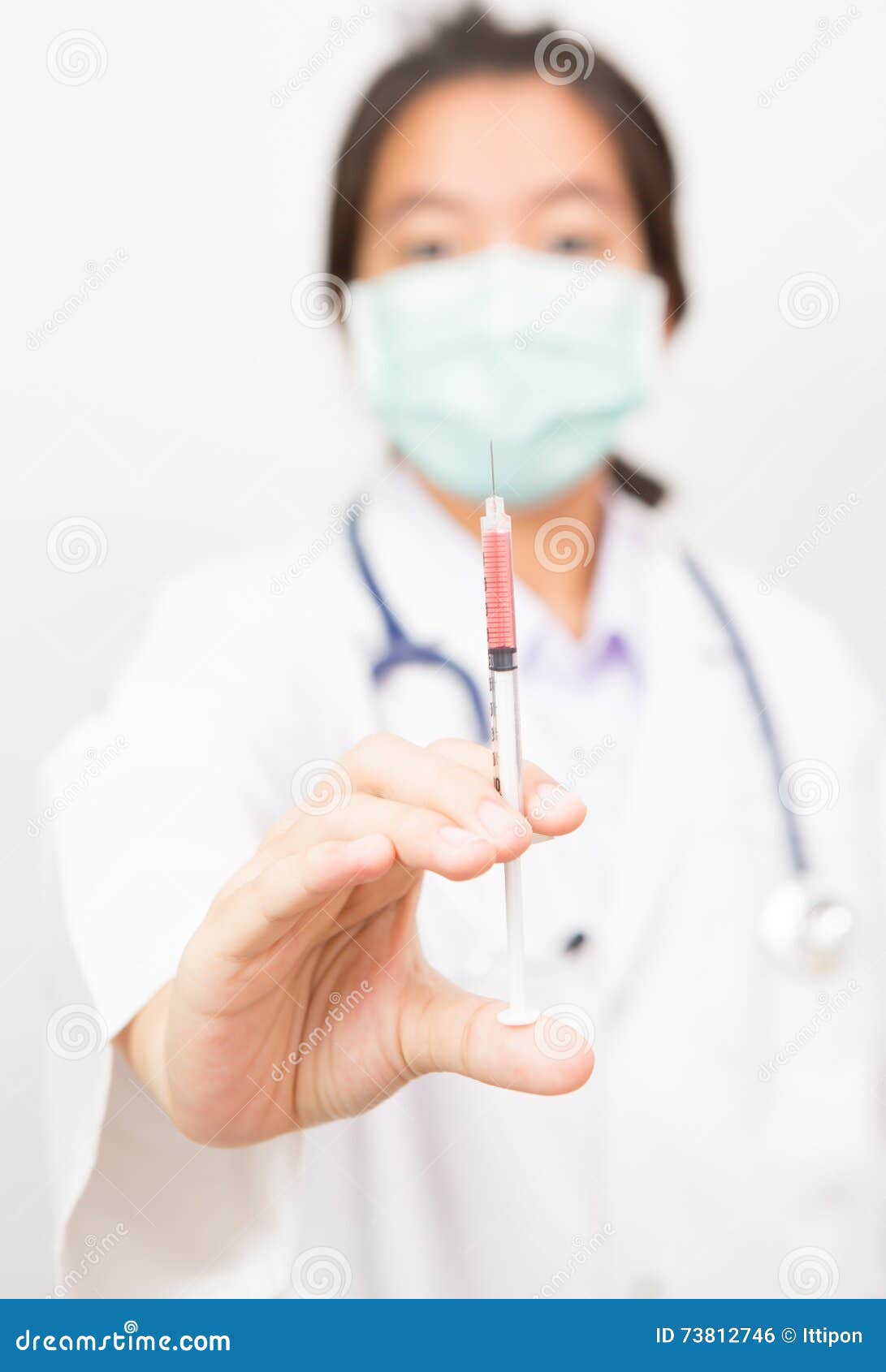 Doctor woman with syringe stock photo. Image of pharmacist - 73812746