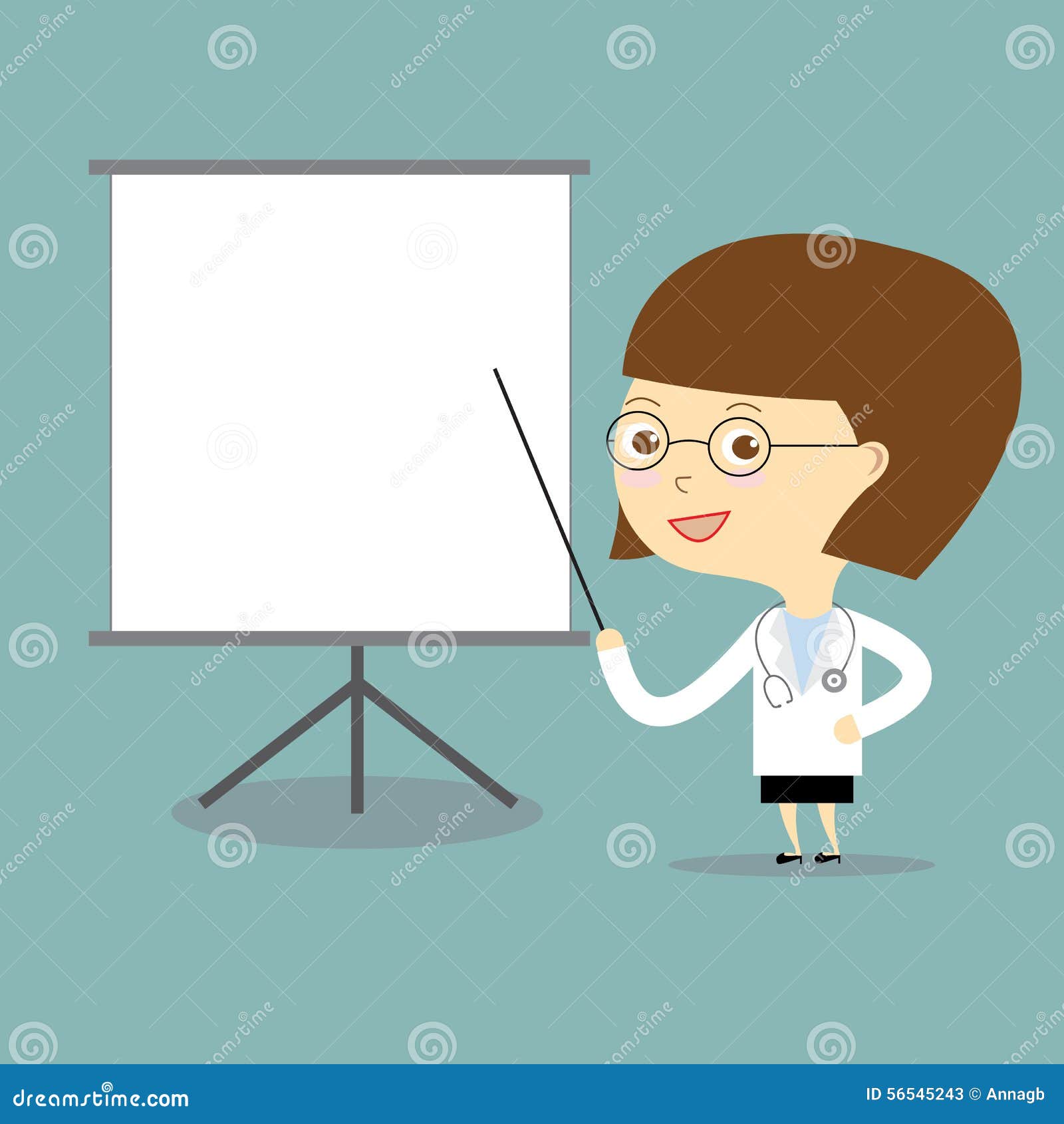 Doctor Woman Teach with White Board Vector Stock Vector - Illustration ...