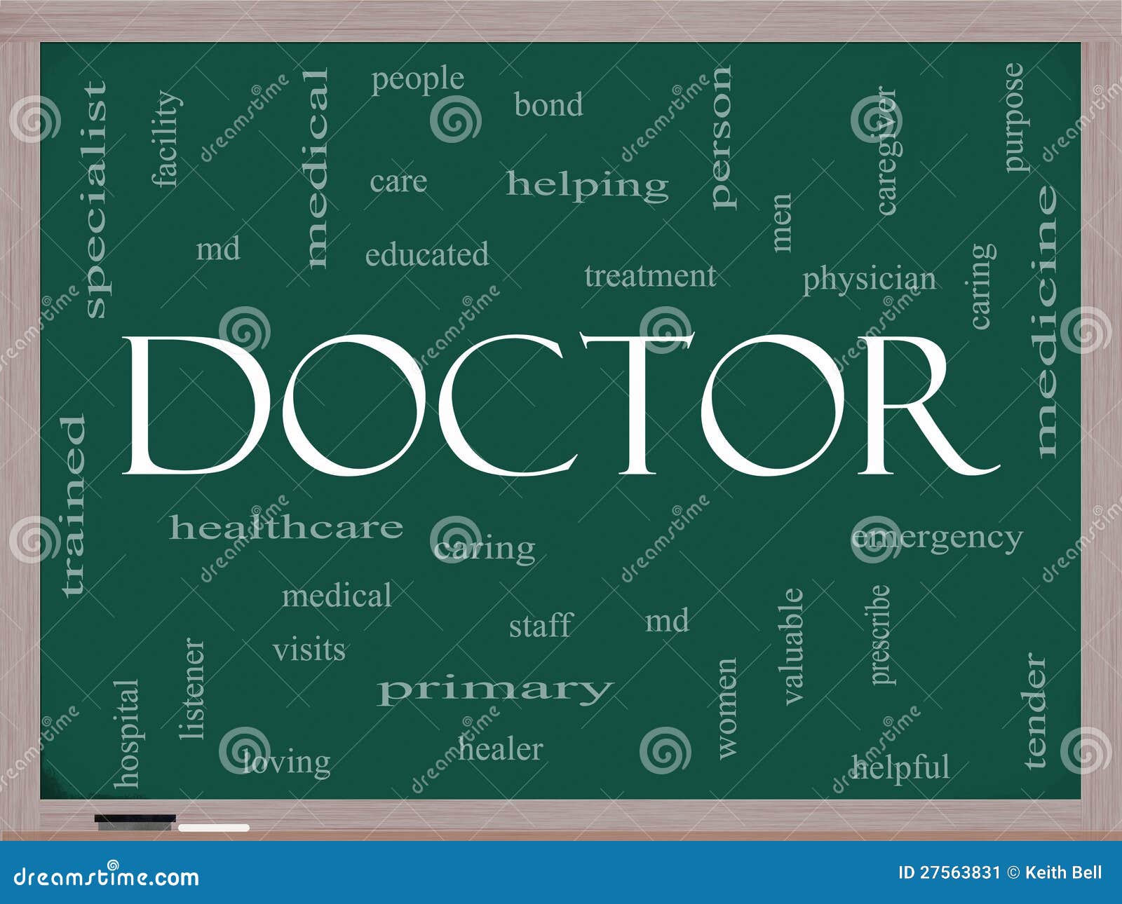 Doctor Word Cloud Concept on a Blackboard Stock Illustration ...
