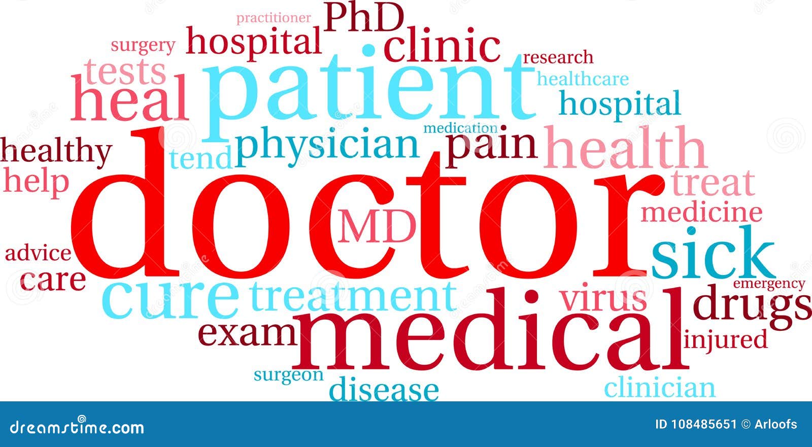 Doctor Word Cloud stock vector. Illustration of cure - 108485651