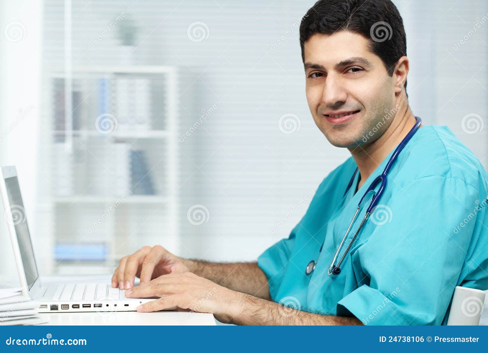 Doctor at work stock photo. Image of people, computer - 24738106