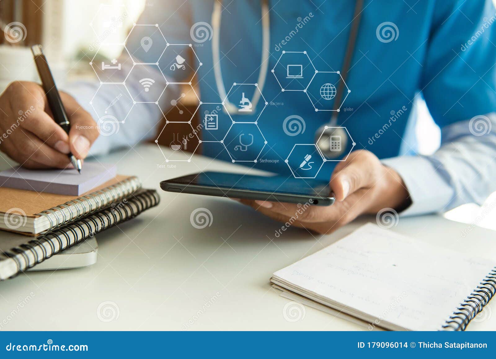 Doctor Work on Digital Tablet Healthcare Doctor Technology Tablet in ...