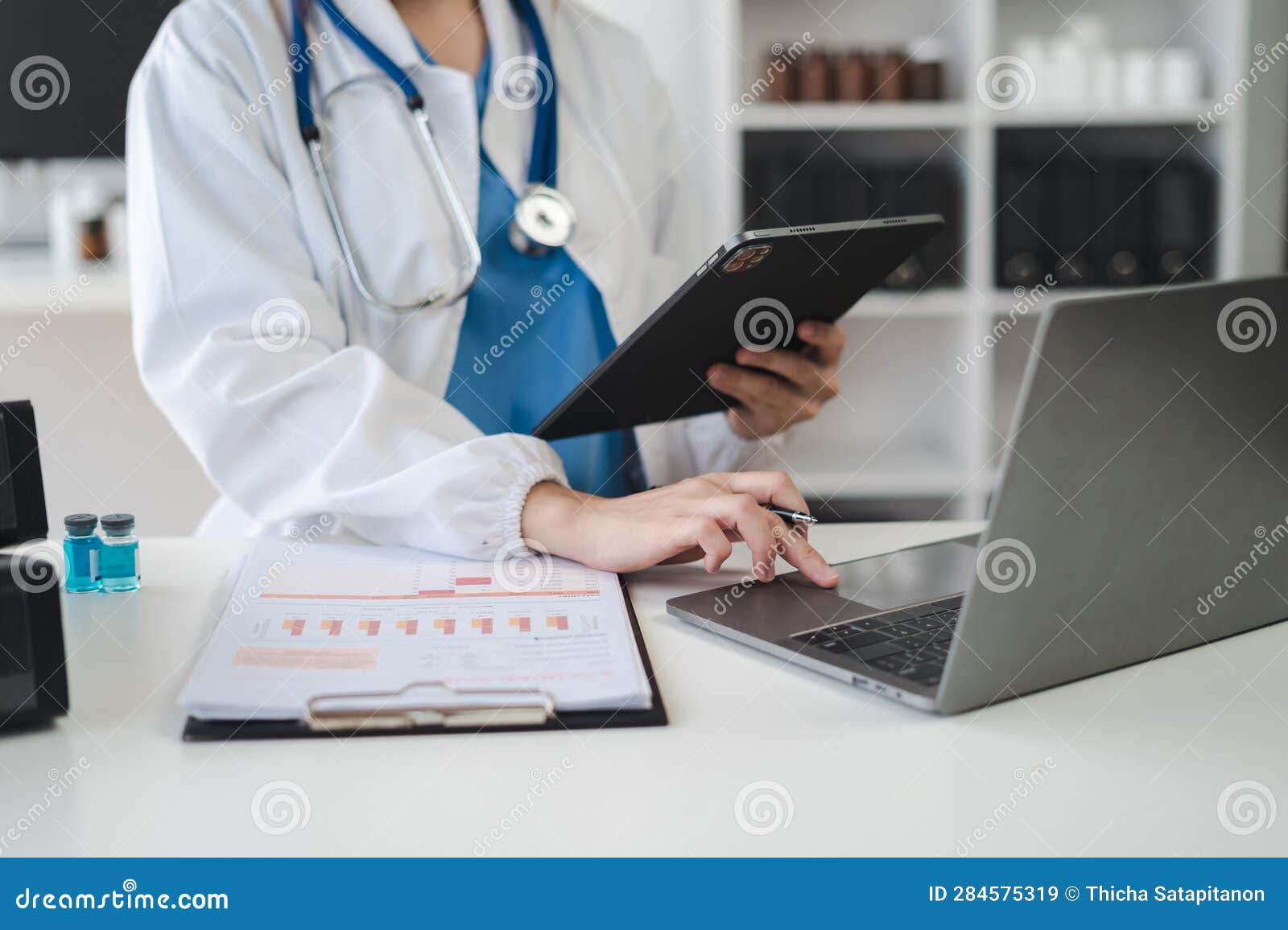 Doctor Work on Digital Tablet Healthcare Doctor Technology Tablet Using ...