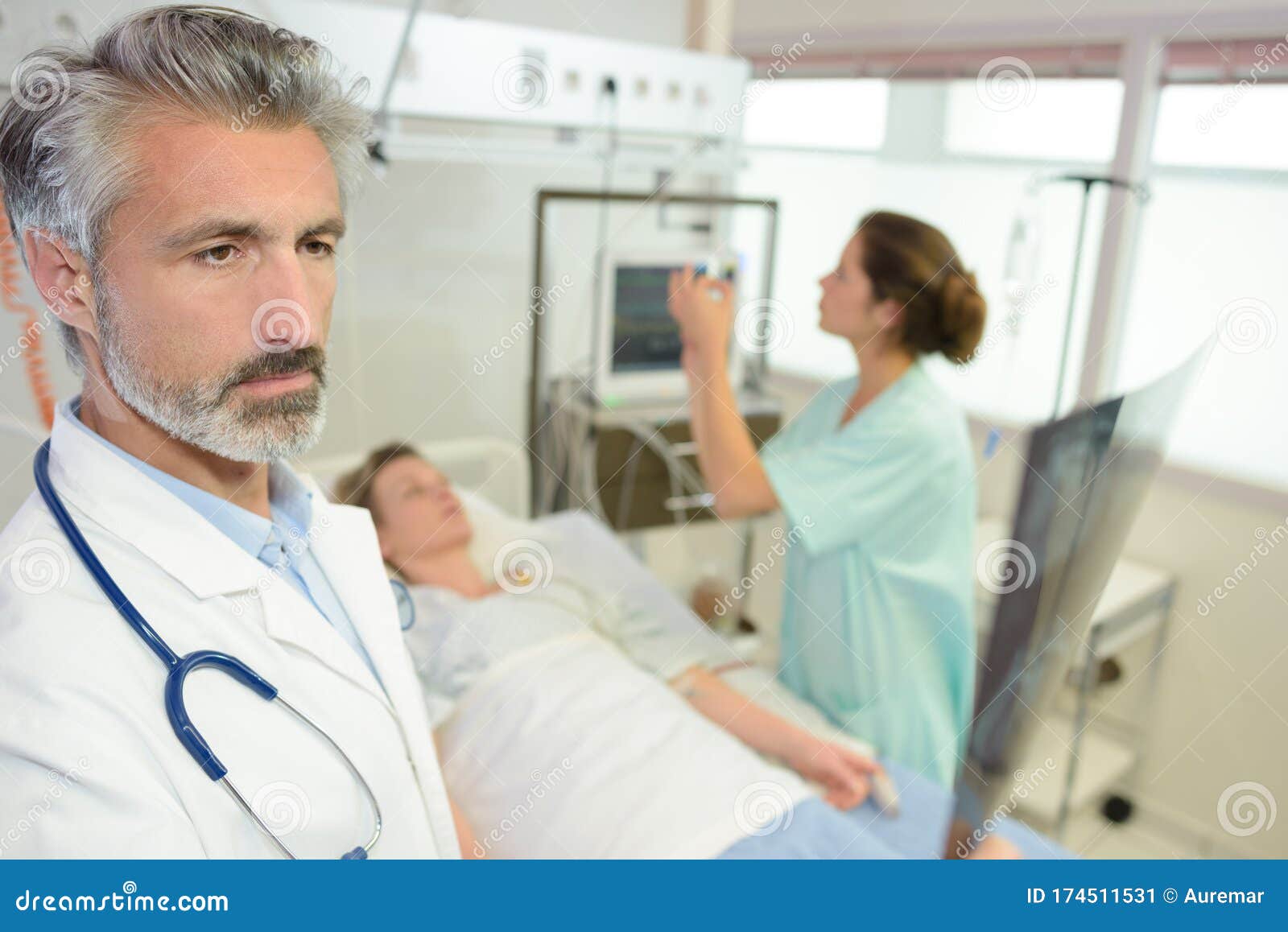 Doctor at work in hospital stock image. Image of student - 174511531