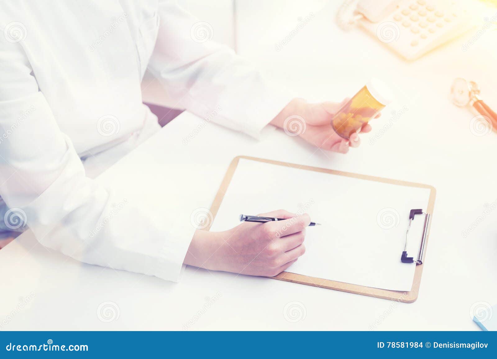 Doctor at Work with Notepad Stock Photo - Image of problem, idea: 78581984