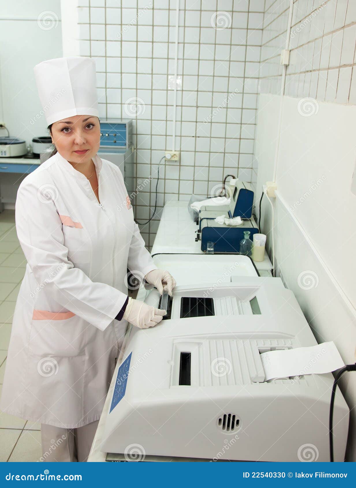 Doctor Working with Biochemistry Analyzer Stock Photo - Image of ...