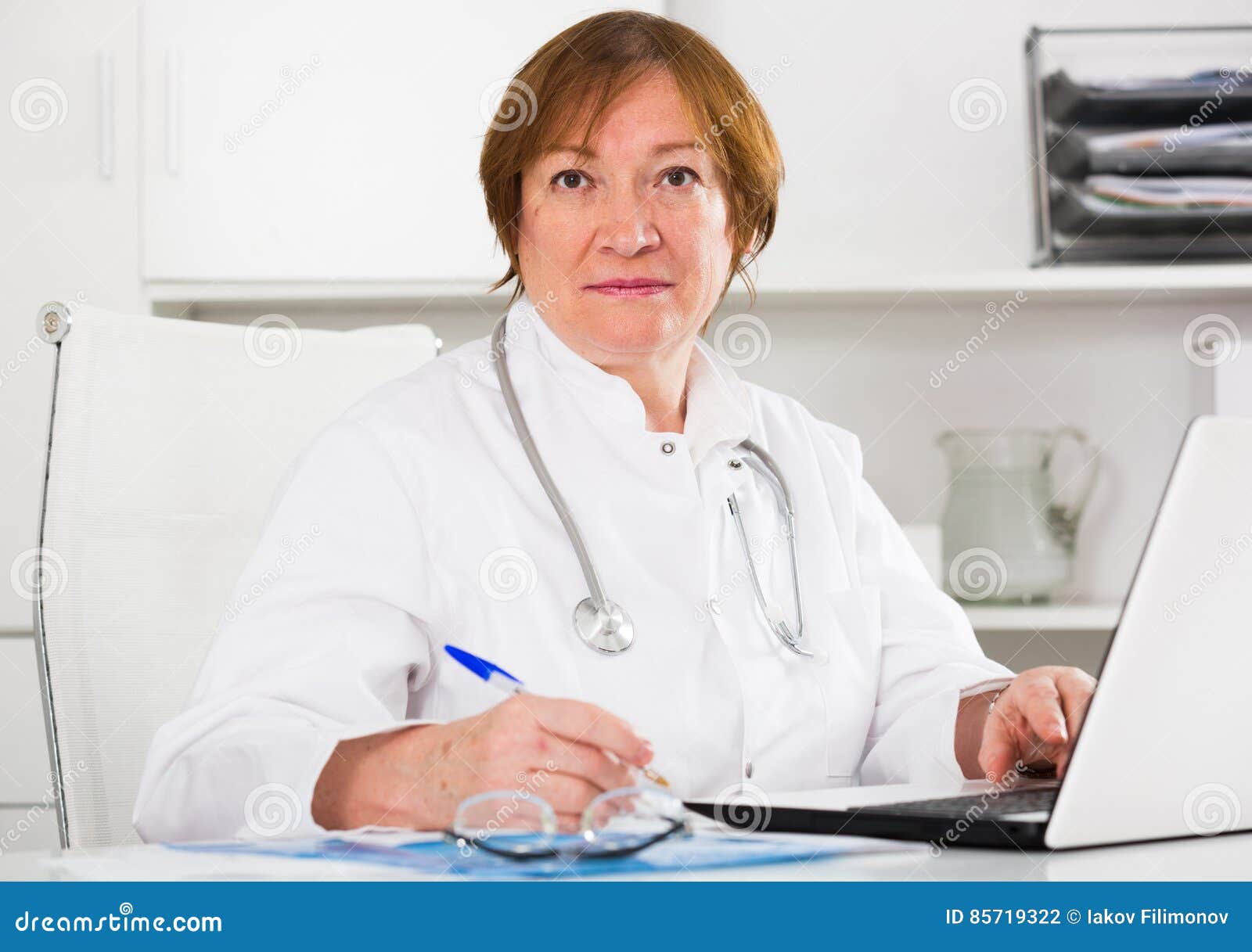 Doctor working effectively stock photo. Image of caucasian - 85719322